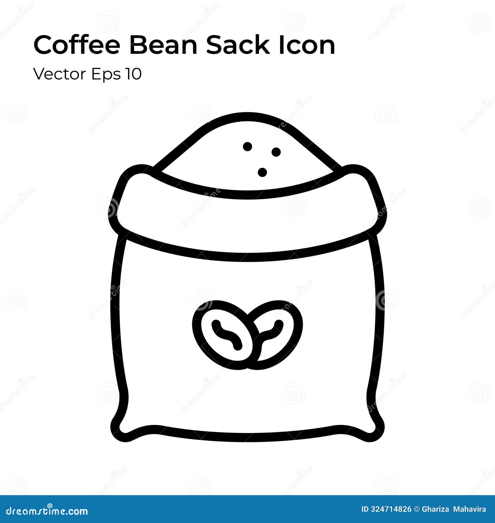 Coffee Bean Sack Icon in Line Style. Coffee Bean Sack Line Illustration ...