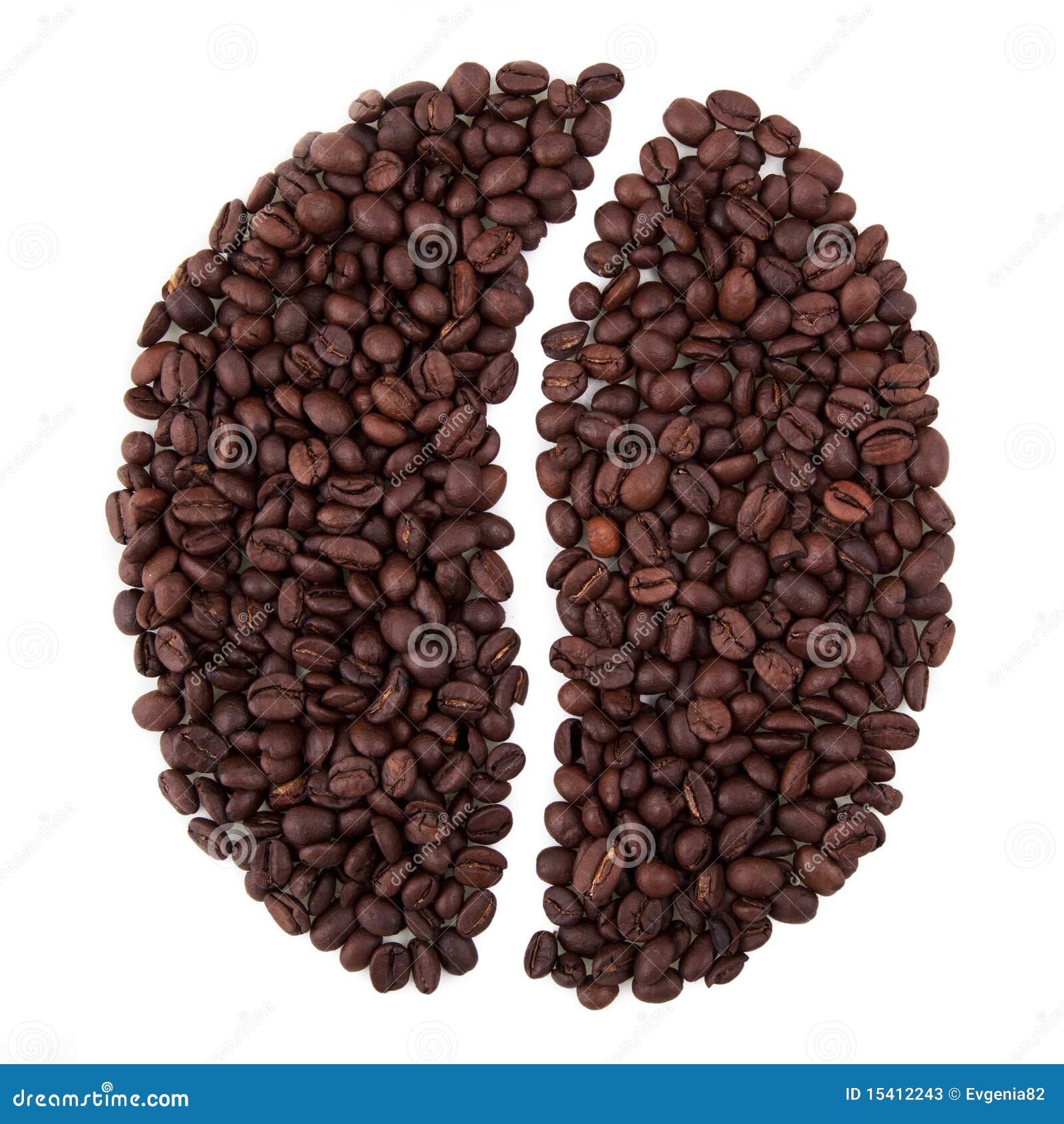 Coffee bean shape stock image. Image of heap, macro, close - 15412243