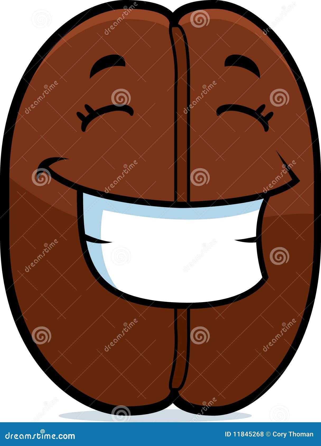 Coffee Bean Smiling stock vector. Illustration of roasted - 11845268