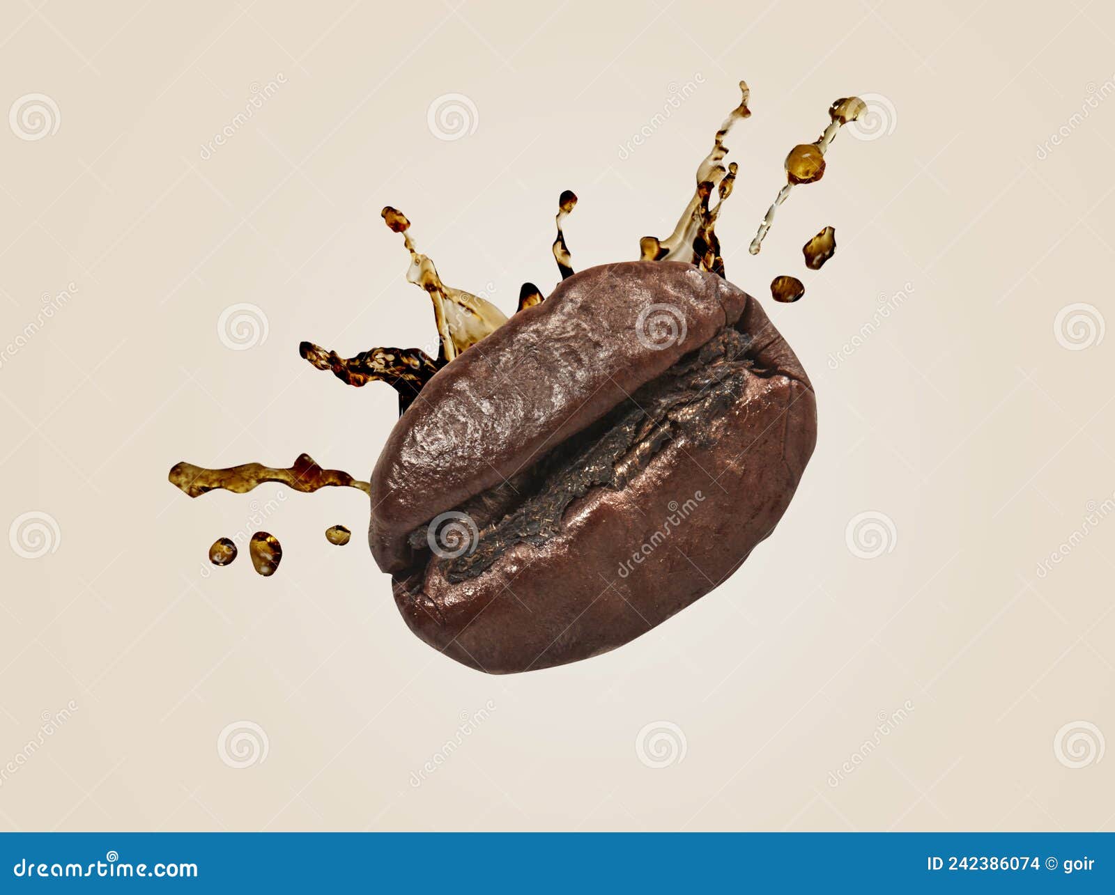Coffee Bean and Coffee Splash Stock Photo - Image of drop, coffee ...