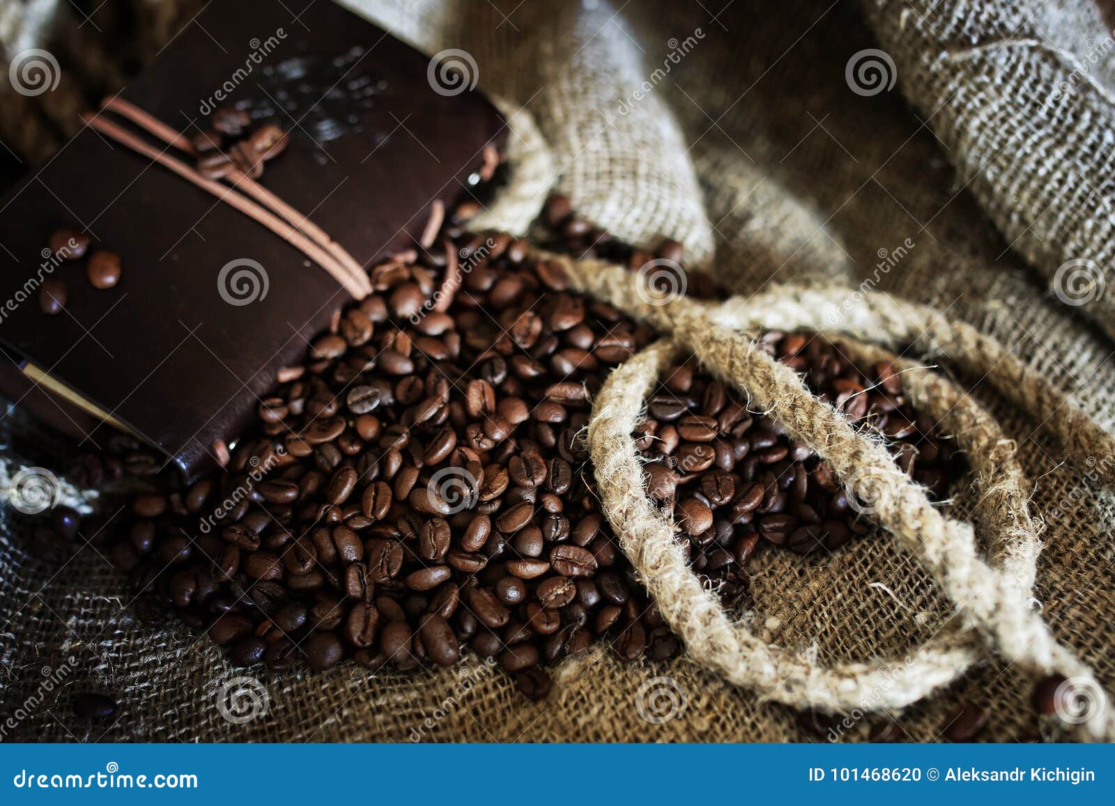Coffee Bean on Textile Background Stock Photo - Image of drink ...