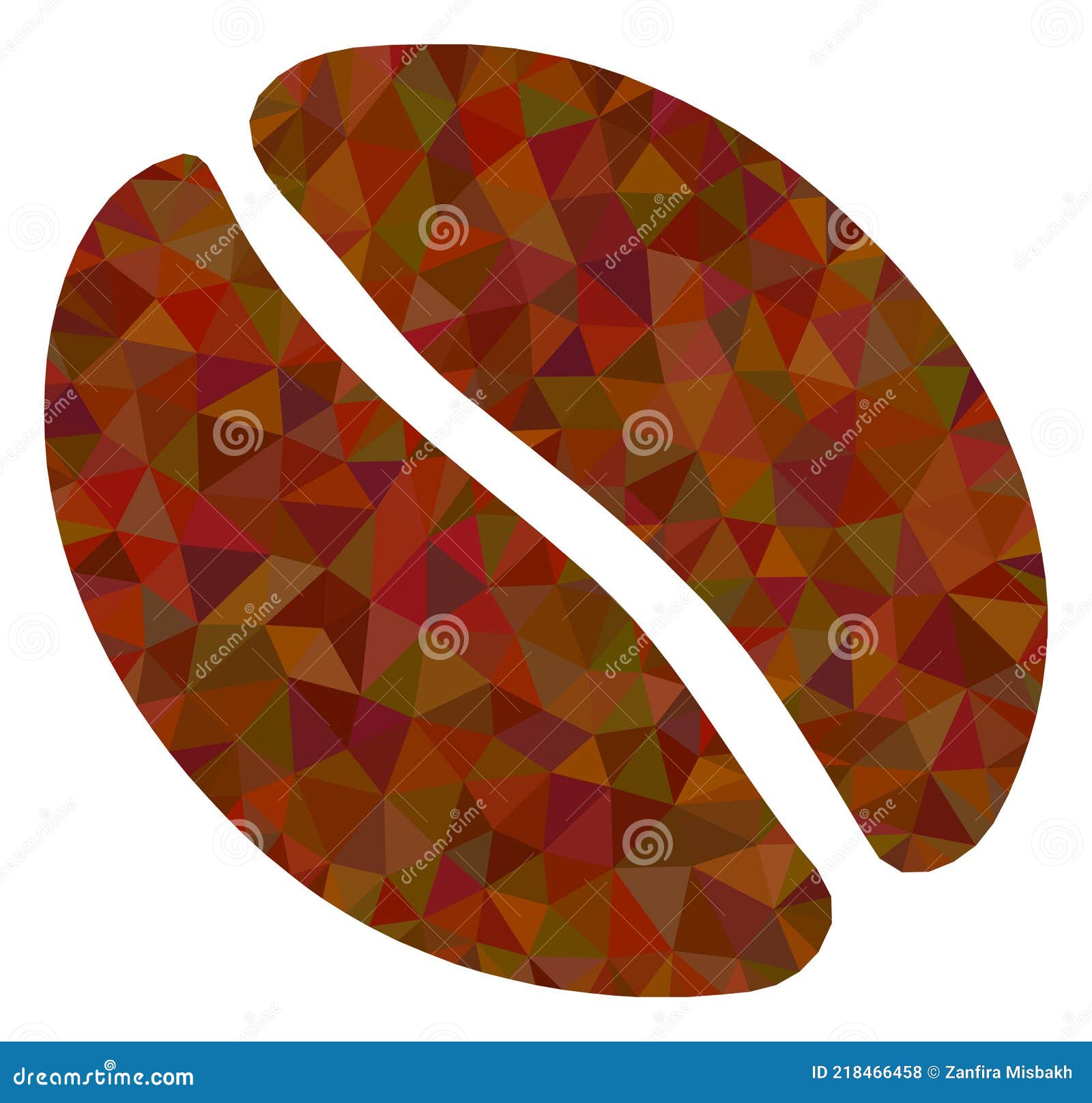 Coffee Bean Triangle Lowpoly Flat Icon Stock Vector - Illustration of ...