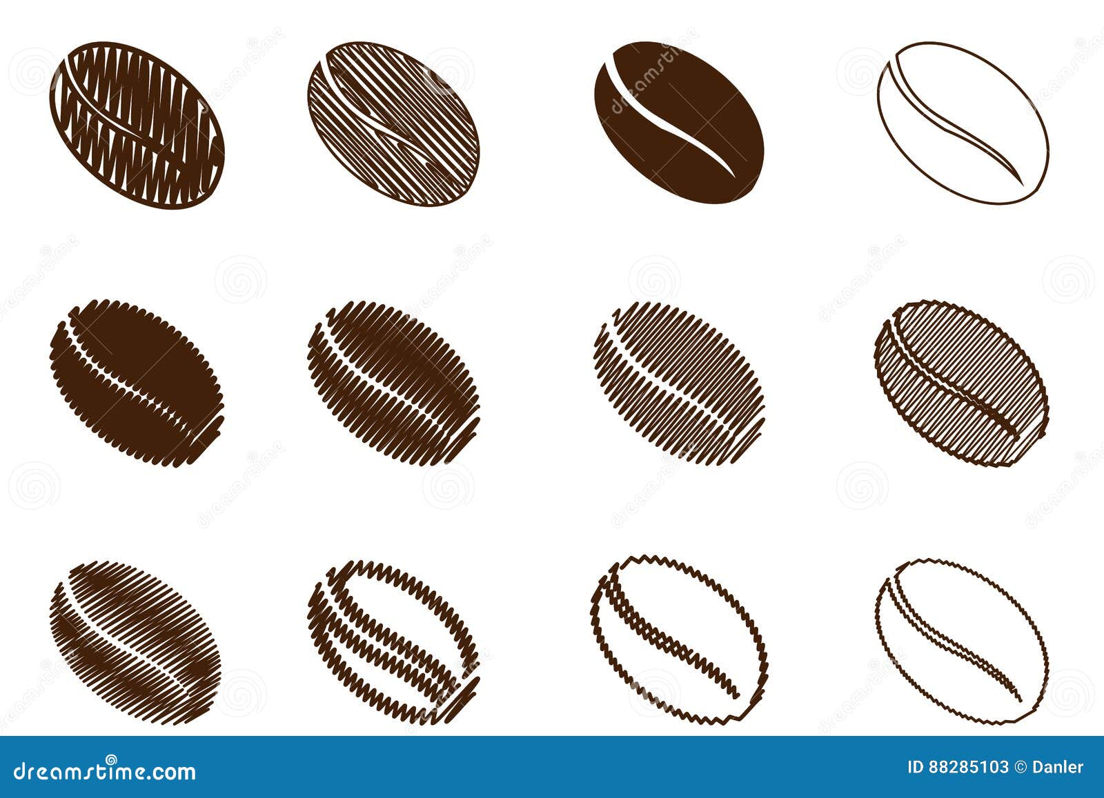 Coffee Bean - Vector Brown Color | CartoonDealer.com #88285103