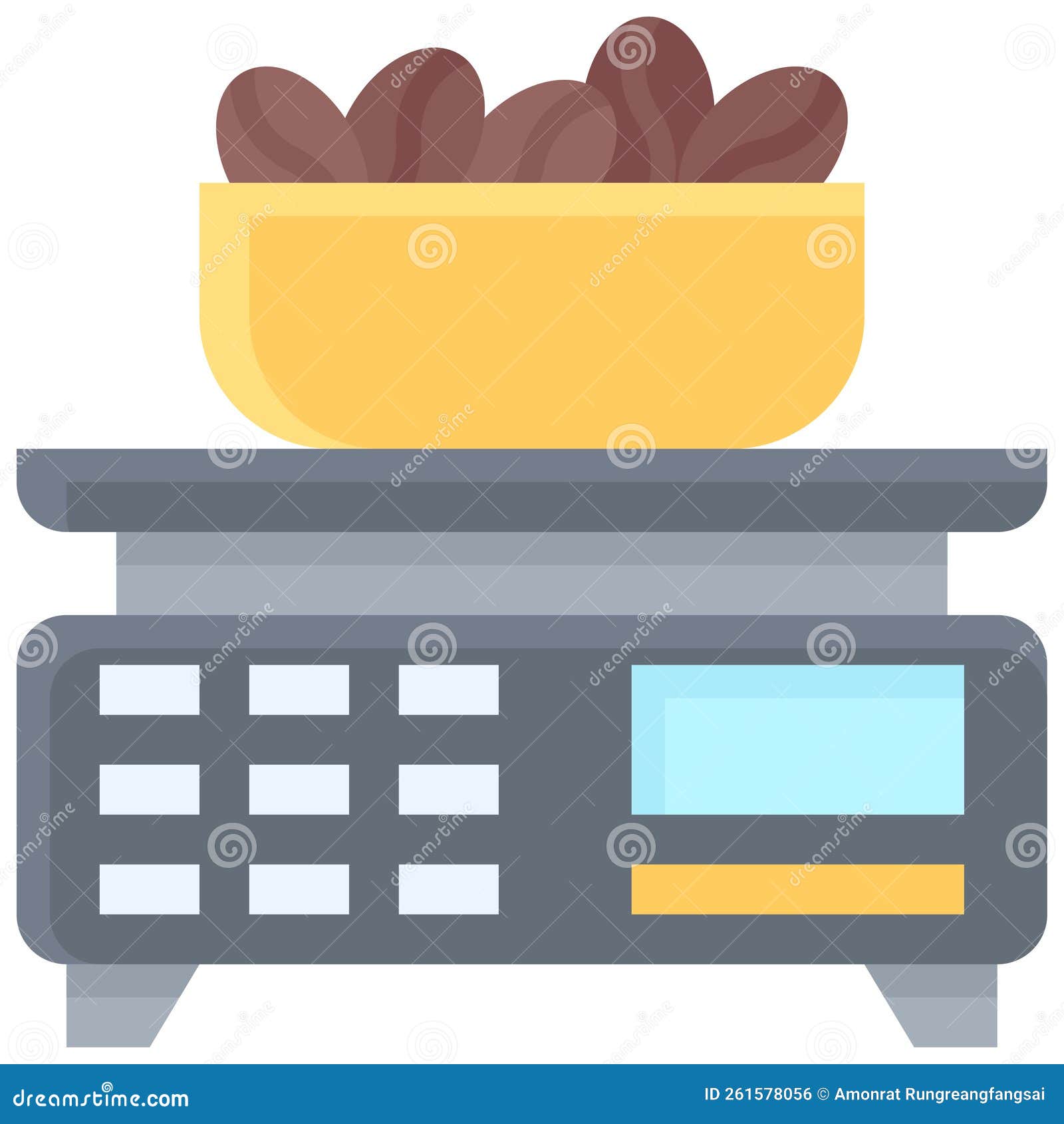 Coffee Bean on Weight Scale Icon, Coffee Shop Related Vector Stock ...