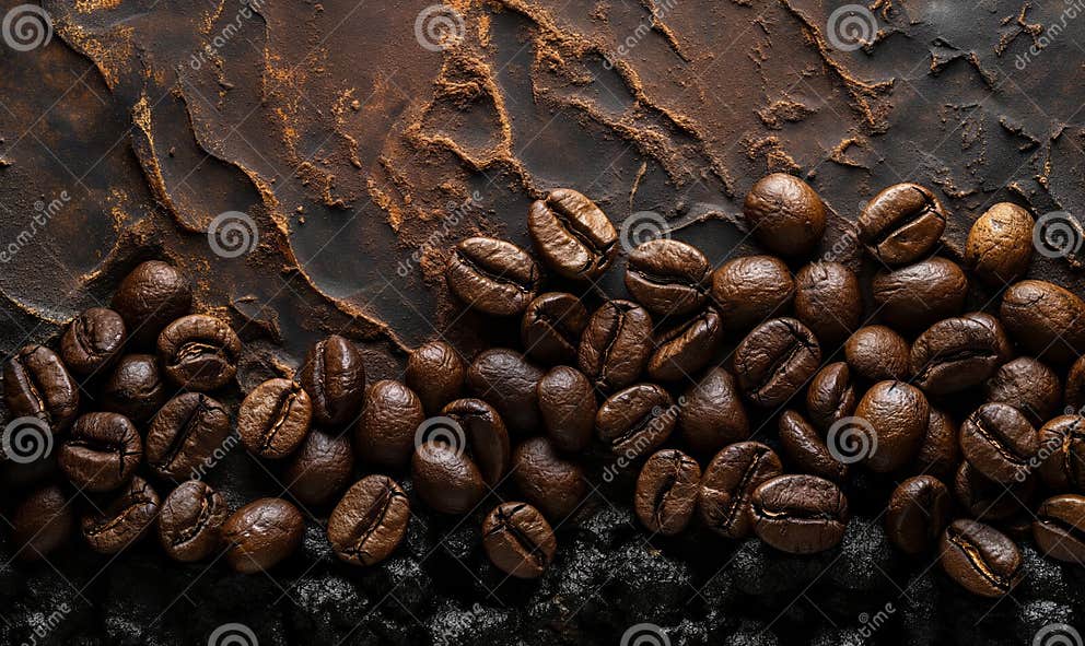 Coffee Beans on an Abstract Background with Space for Text. Stock Photo ...