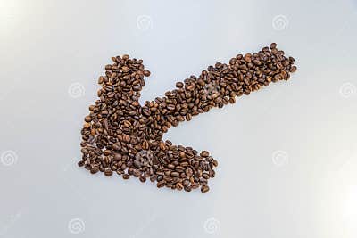 Coffee beans arrow stock photo. Image of aroma, beverage - 84692512