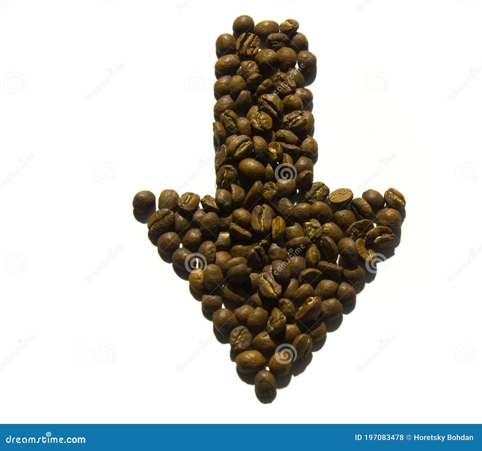 Coffee Beans Arrow Isolated on White Background Stock Photo - Image of ...