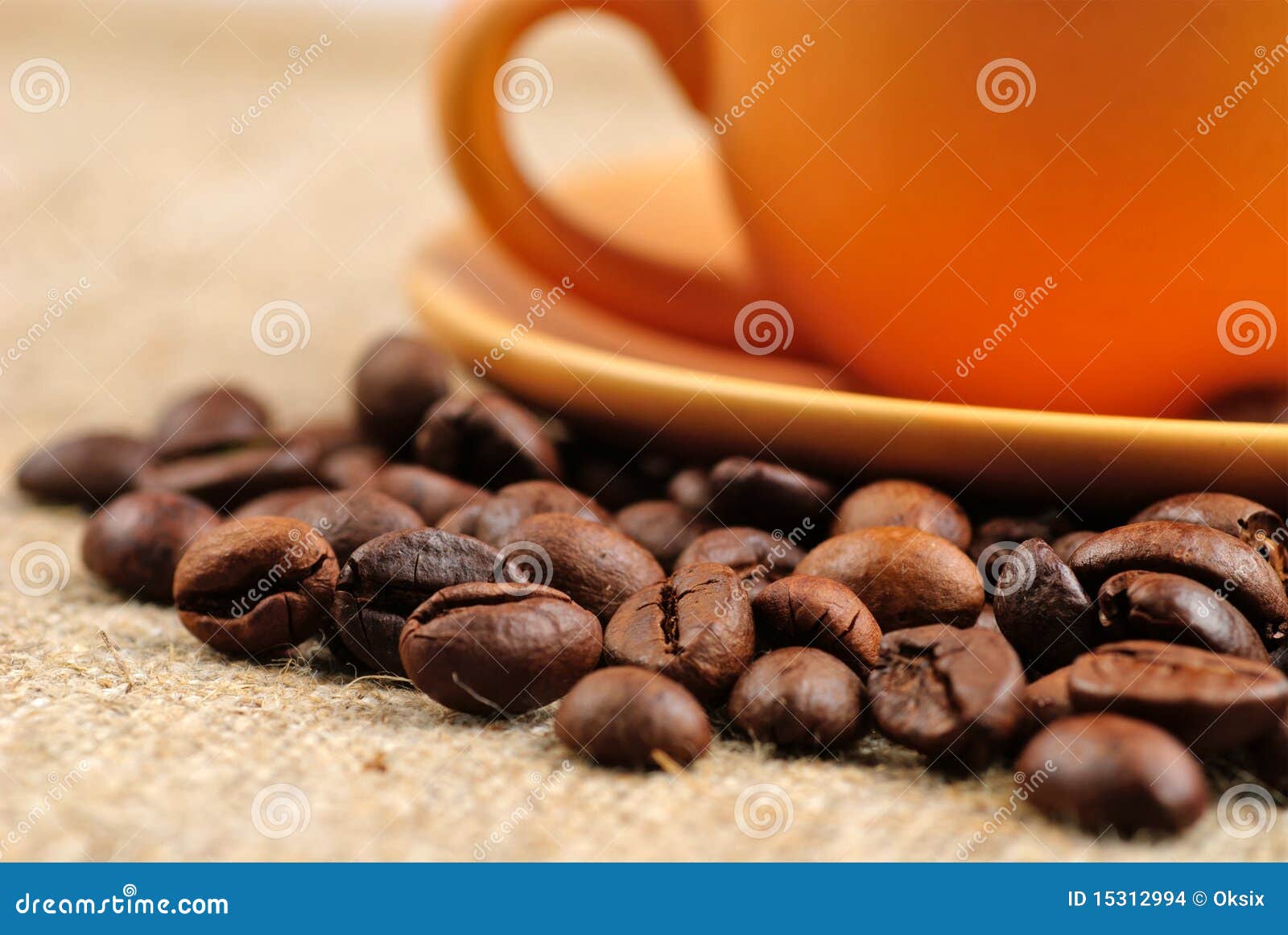 Coffee Beans on the Bagging Stock Photo - Image of seed, hessian: 15312994
