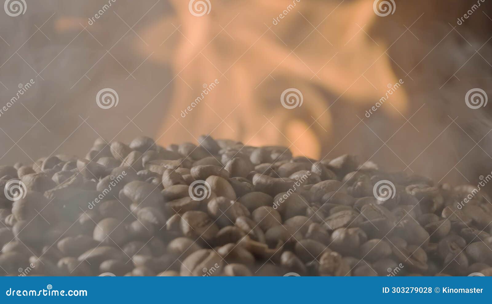 Coffee Beans Being Roasted on a Black Studio Background. Coffee ...