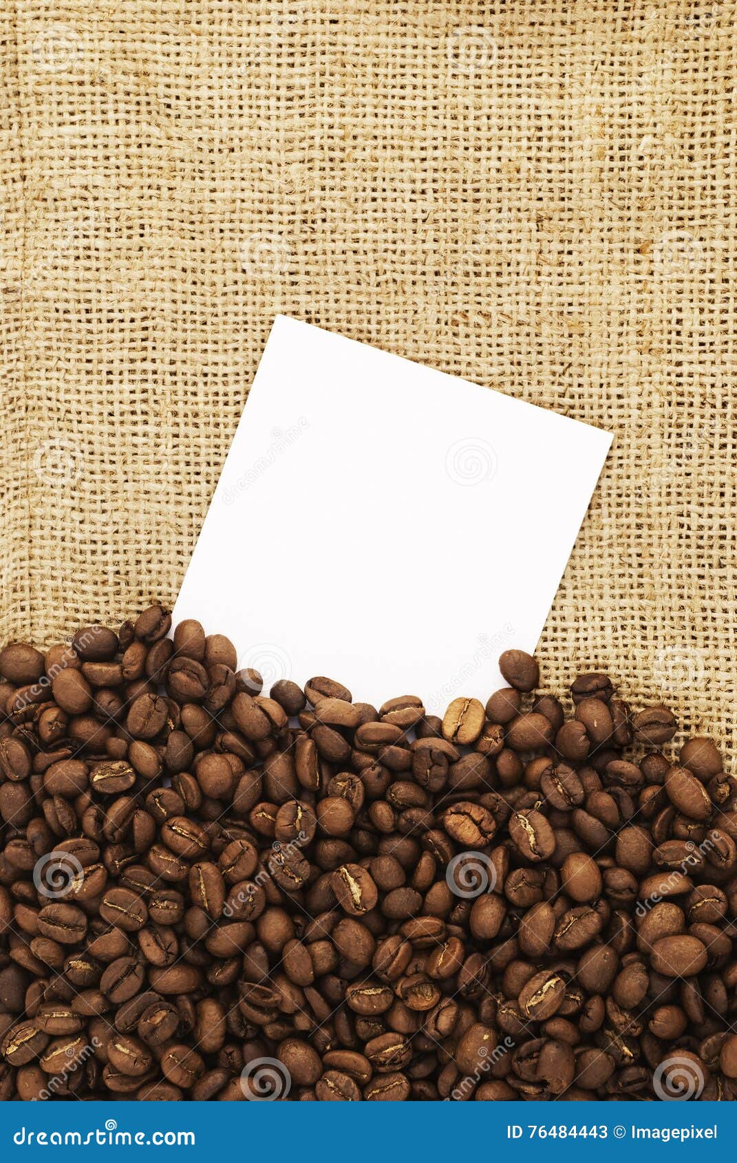 Coffee Beans with Blank Note Stock Image - Image of freshness, grounds ...
