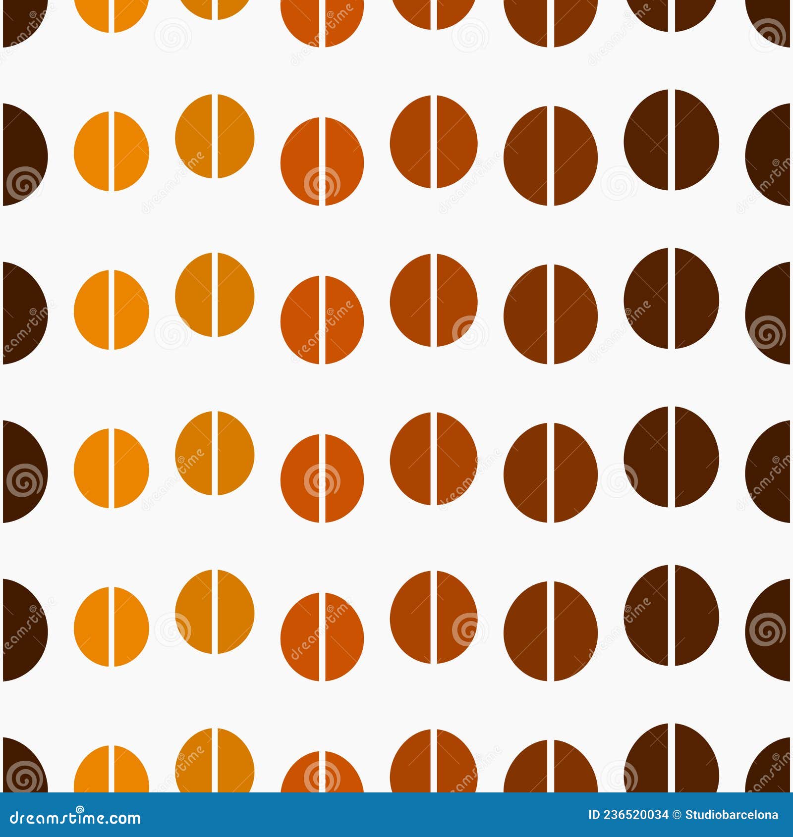 Coffee Beans Brown Roast Level Seamless Pattern Stock Vector ...