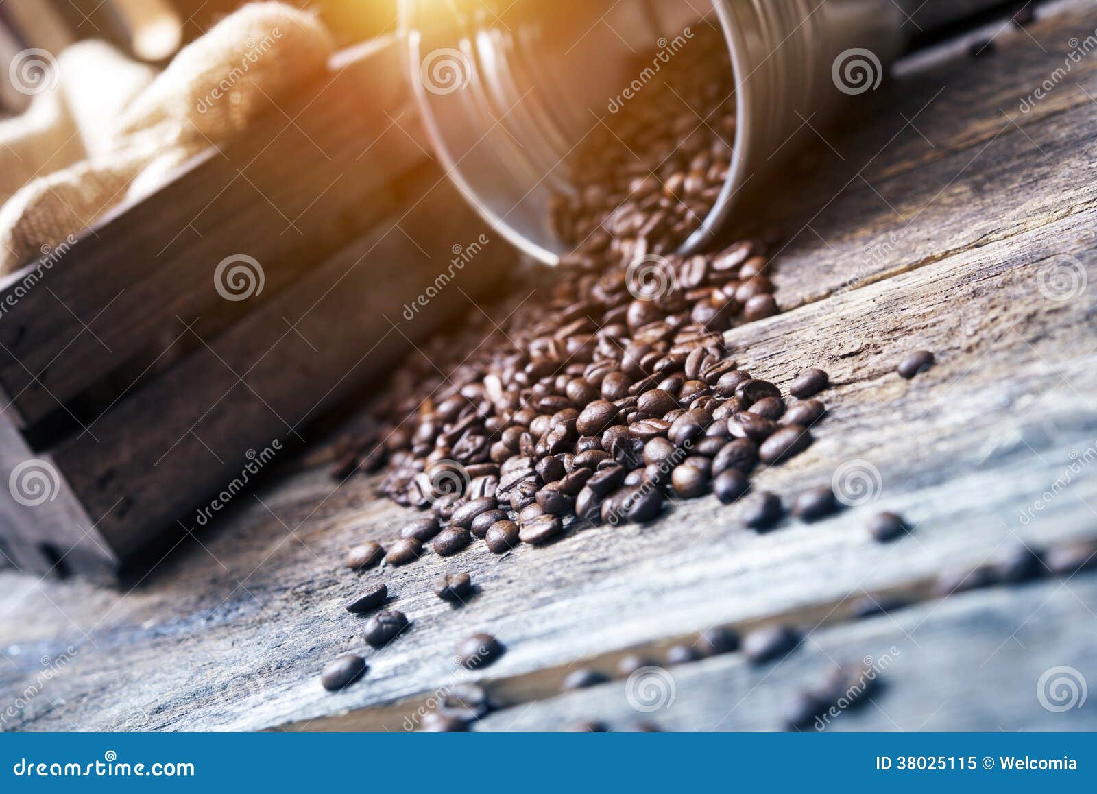 Coffee Beans in Bucket stock image. Image of smell, seeds - 38025115