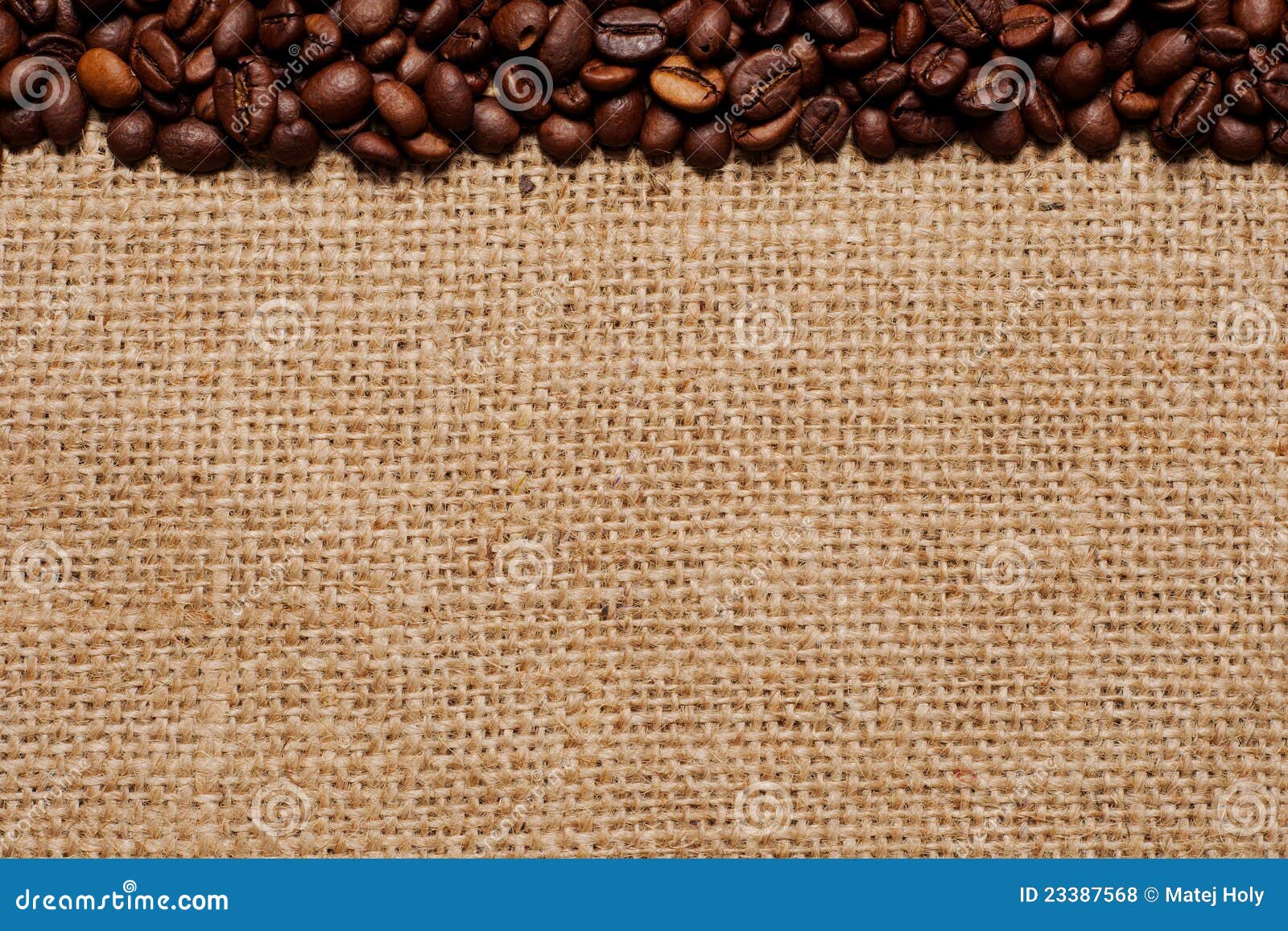 Coffee beans on burlap #1 stock photo. Image of thread - 23387568