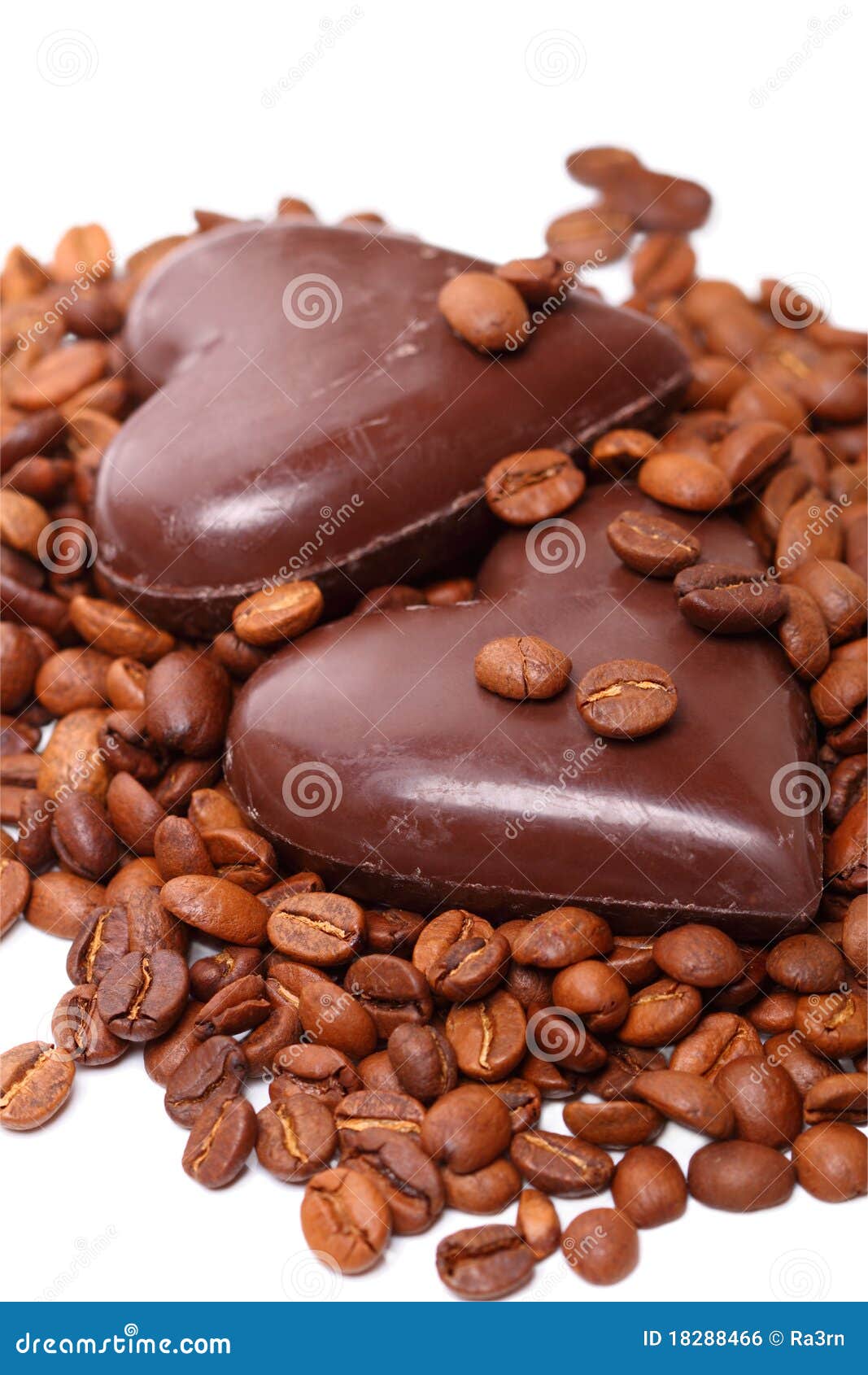Coffee Beans and Chocolate in Heart Shape Stock Photo - Image of studio ...