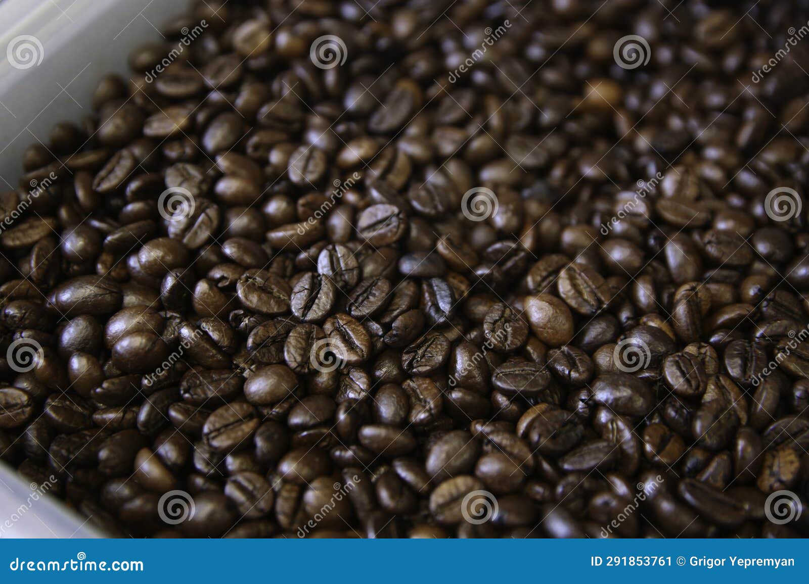 Coffee Beans. Coffee Beans are Spread Out on the Surface. Stock Image ...