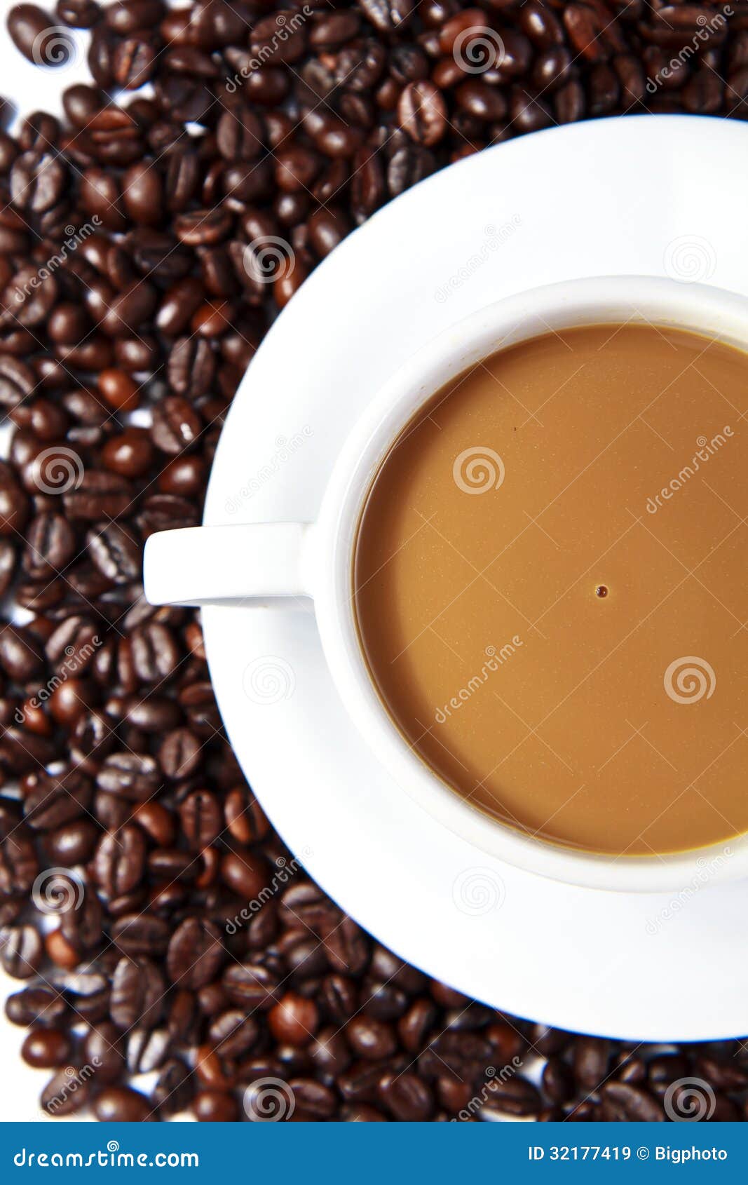 Coffee Beans and Coffee Cup Stock Image - Image of fragrant, breakfast ...