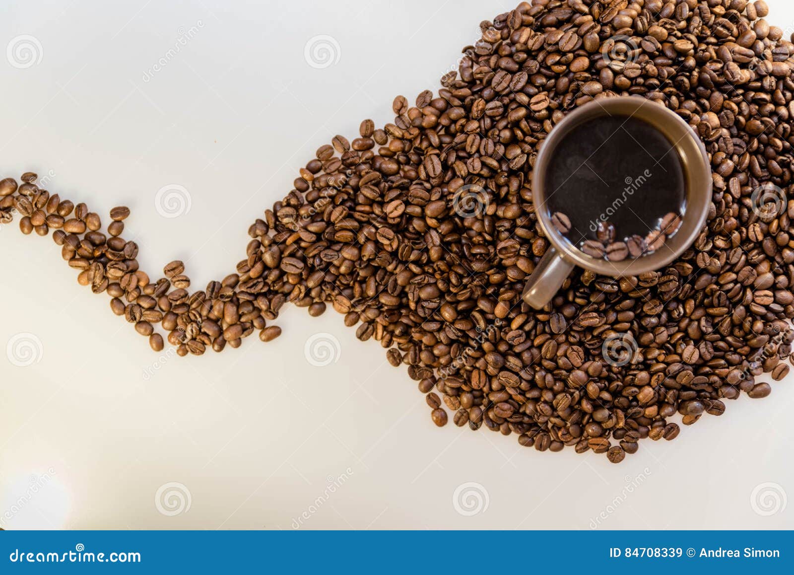 Coffee Beans and Coffee in a Mug Stock Image - Image of bean, delicious ...
