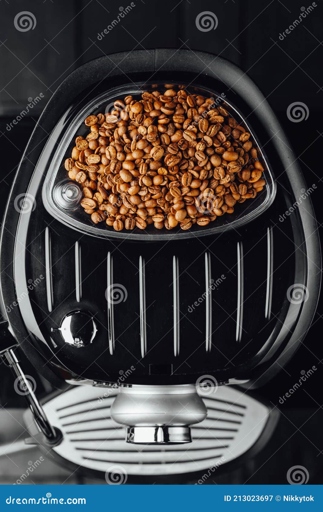 Coffee Beans in Coffeemaker Bean Container Stock Image - Image of ...