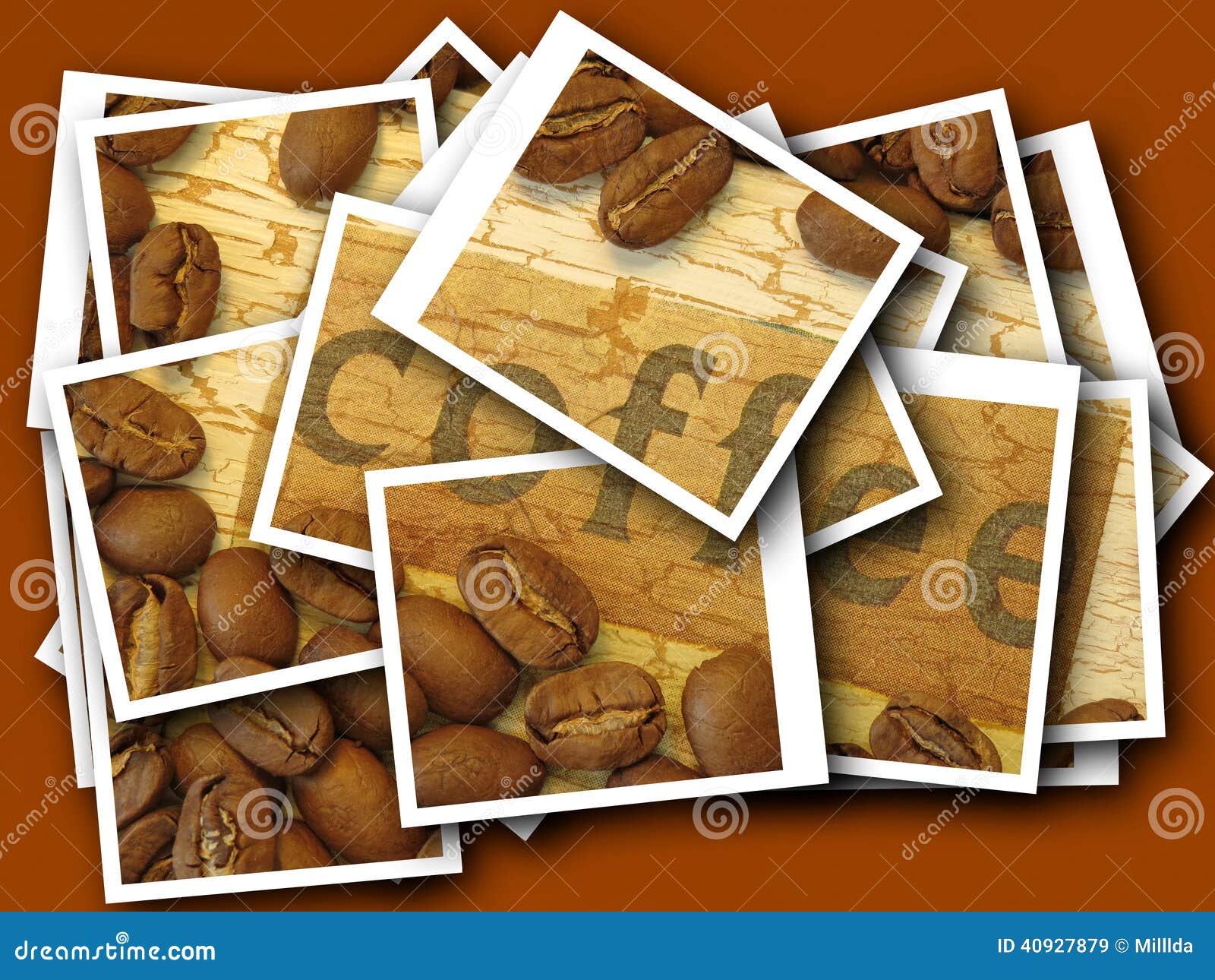 Coffee beans collage stock image. Image of production - 40927879