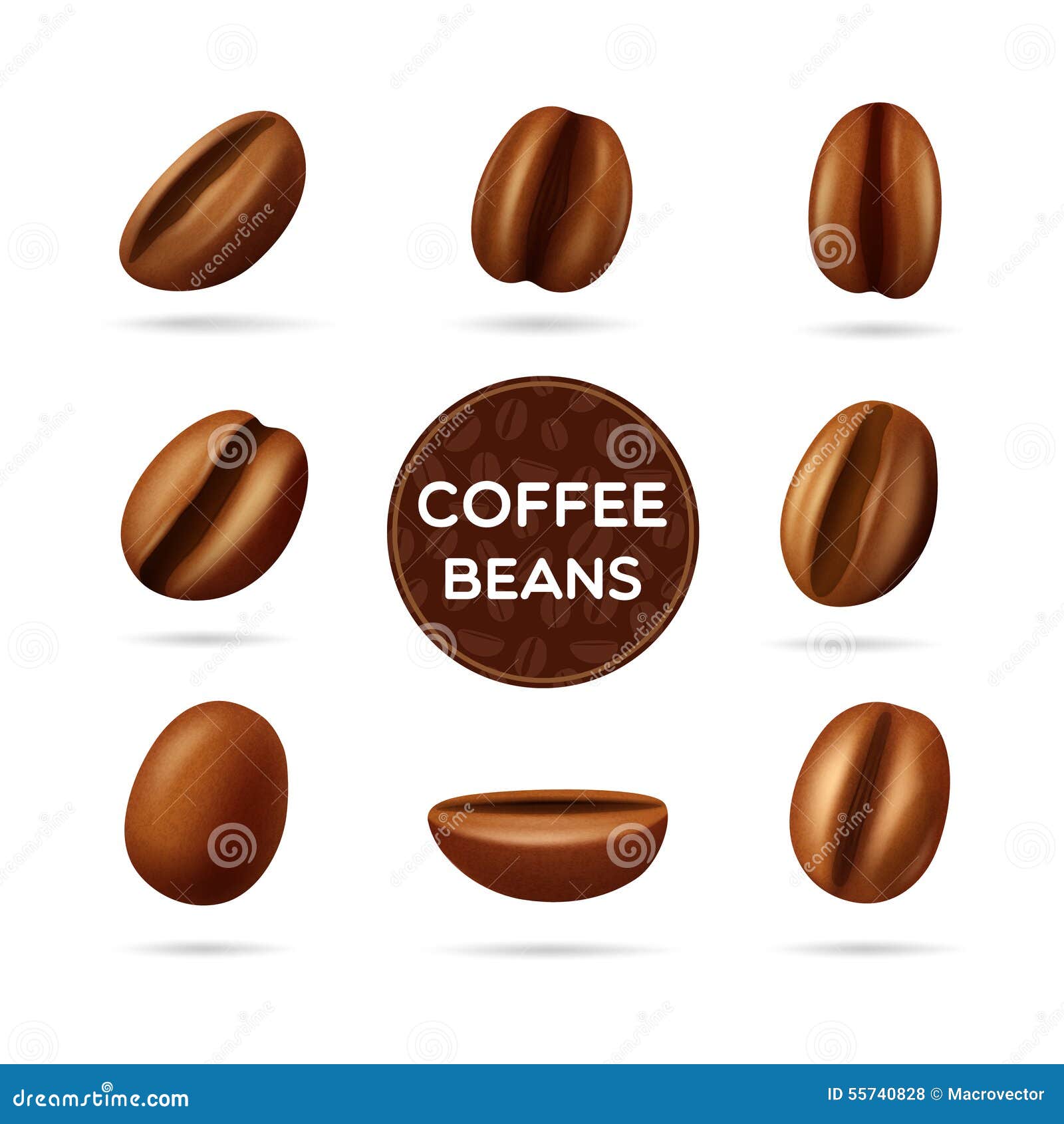 Coffee beans concept set stock vector. Illustration of healthy - 55740828
