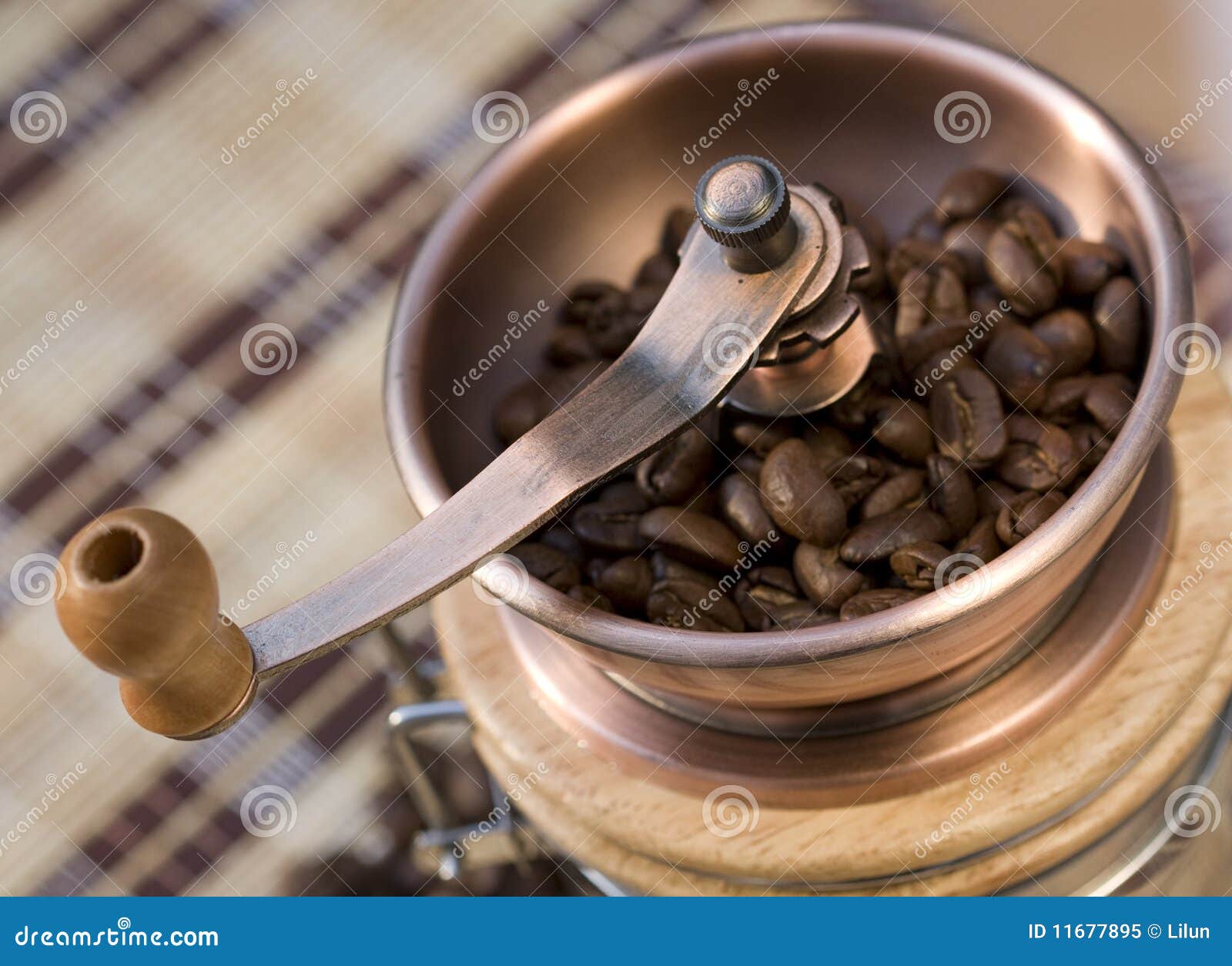 Coffee Beans in a Copper Mill Stock Image - Image of delicious, macro ...