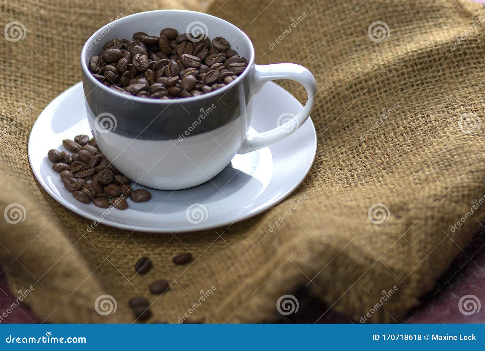 Coffee Beans in a Coffee Cup Stock Photo - Image of roast, roasted ...
