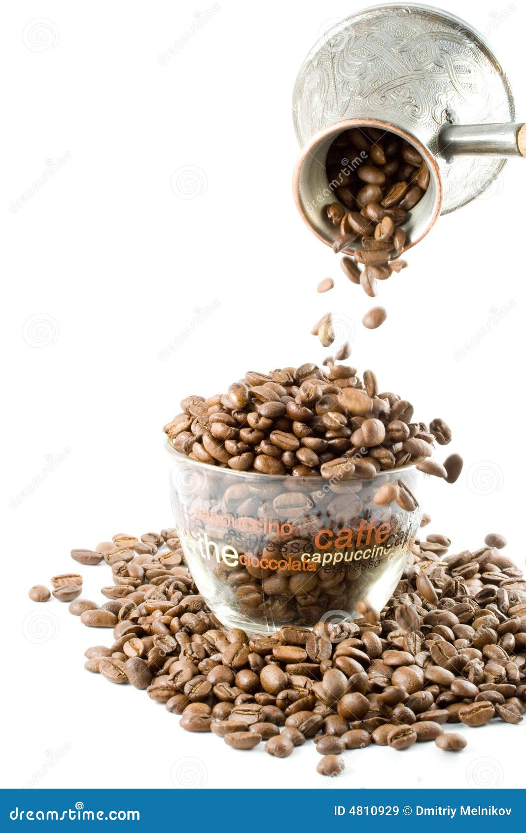Coffee beans in a cup stock image. Image of aroma, colour - 4810929