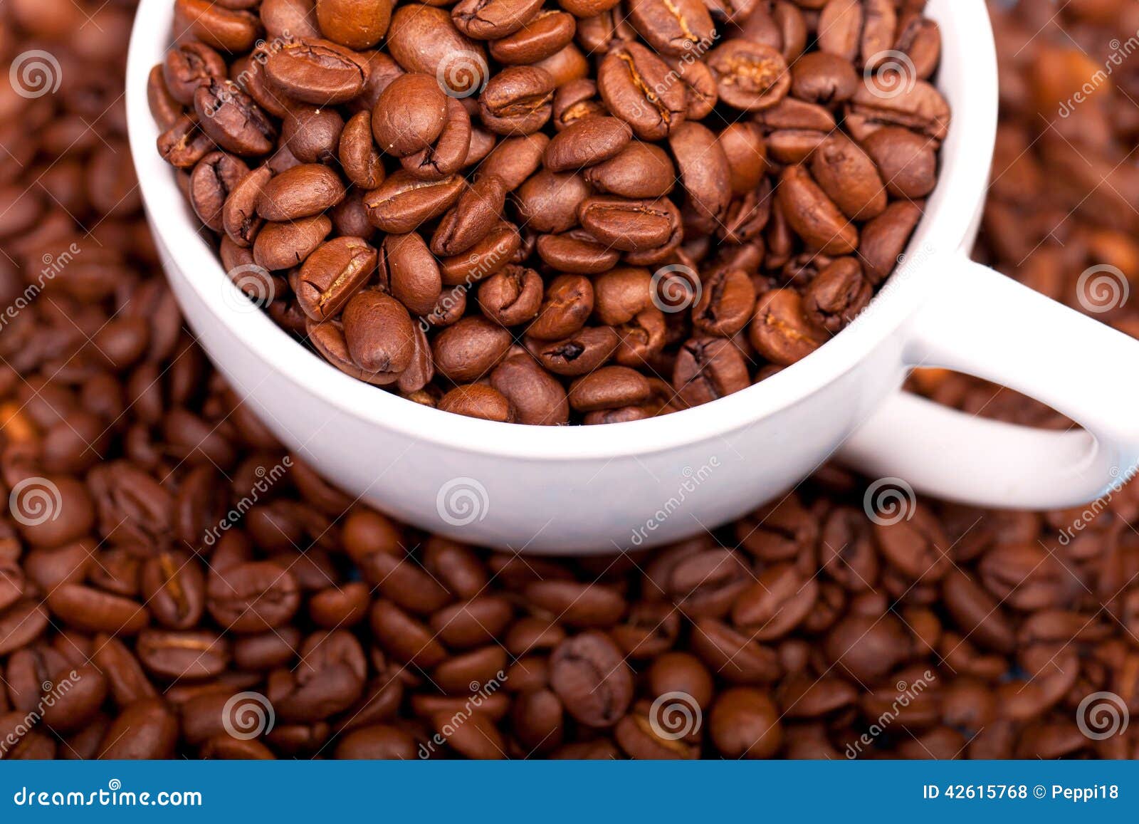 Coffee beans in a cup stock photo. Image of natural, design - 42615768