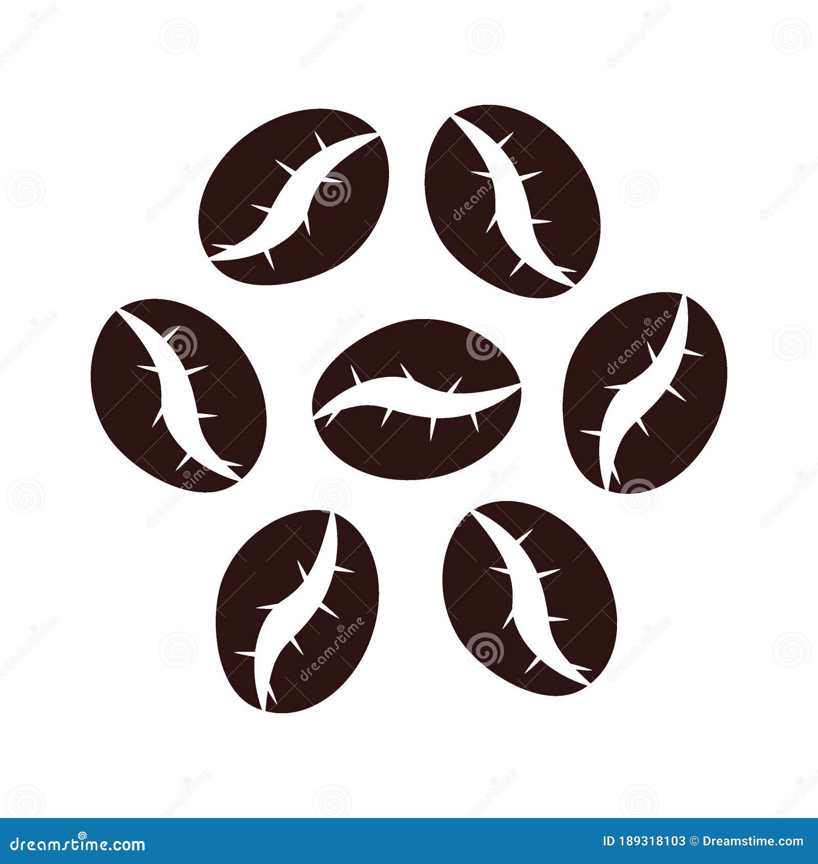 Coffee Beans Design Illustration Isolated White Stock Illustration ...