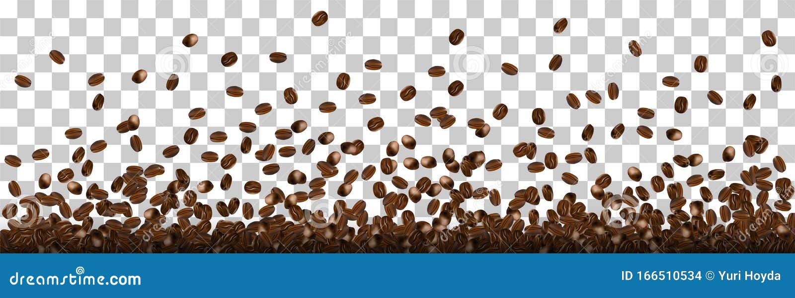 Coffee Beans Dropping in To Pile Isolated on Transparent Background ...