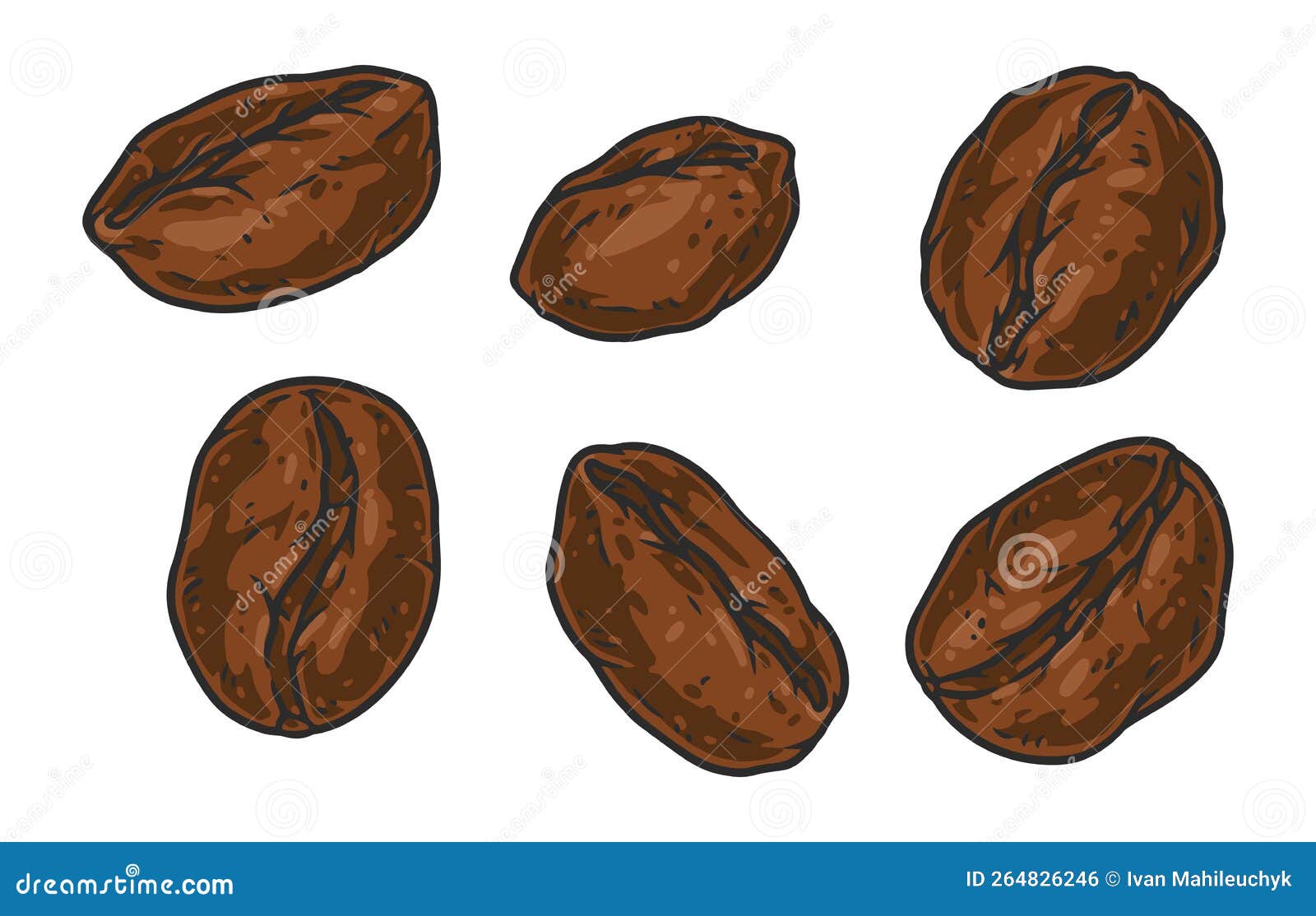 Coffee Beans Elements Colorful Set Stock Vector - Illustration of retro ...