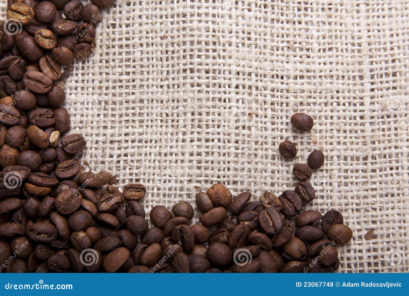 Coffee beans on fabric stock photo. Image of spoon, cafe - 23067748