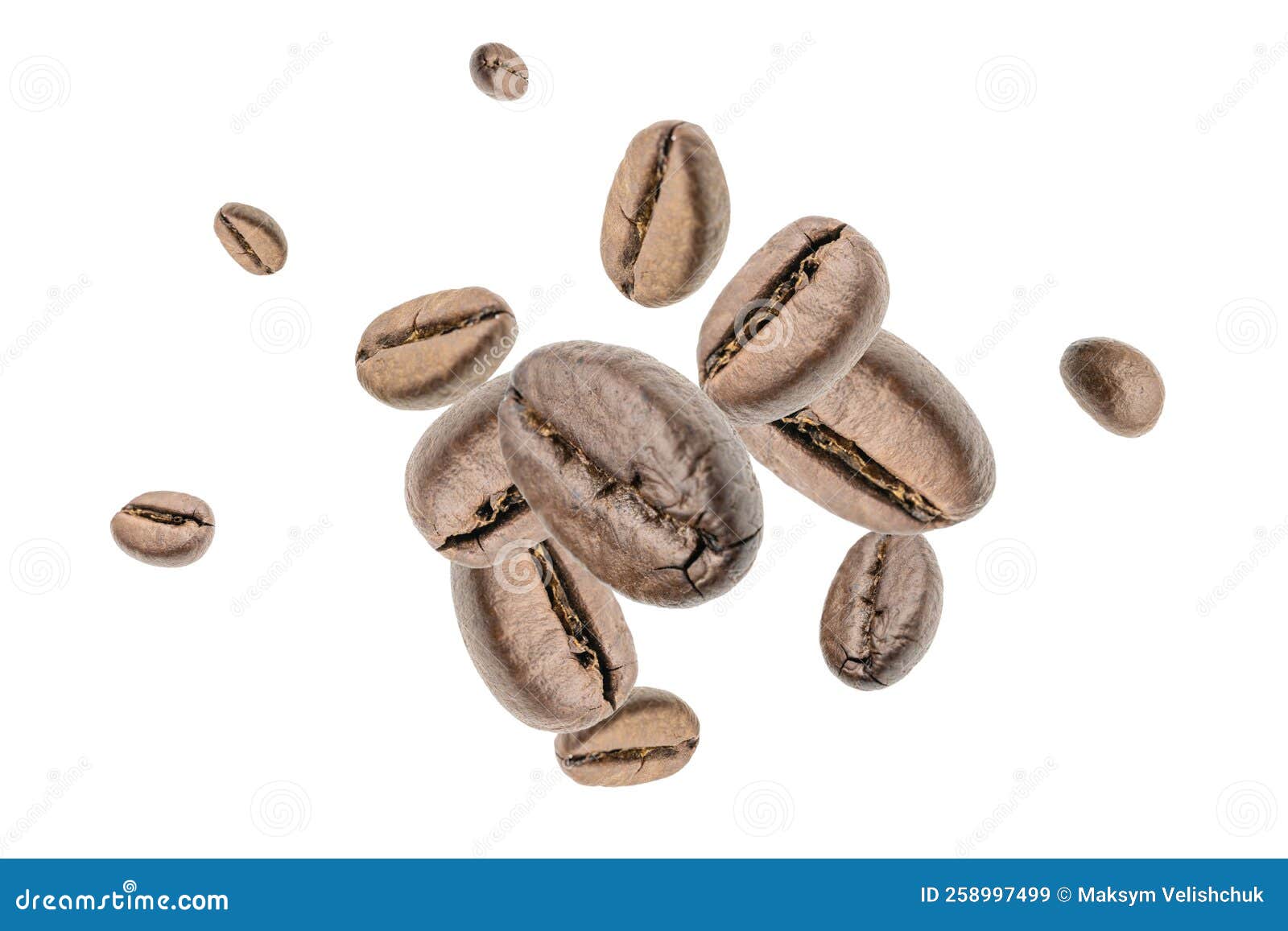 Coffee Beans Falling Background. Black Espresso Coffee Bean Flying ...
