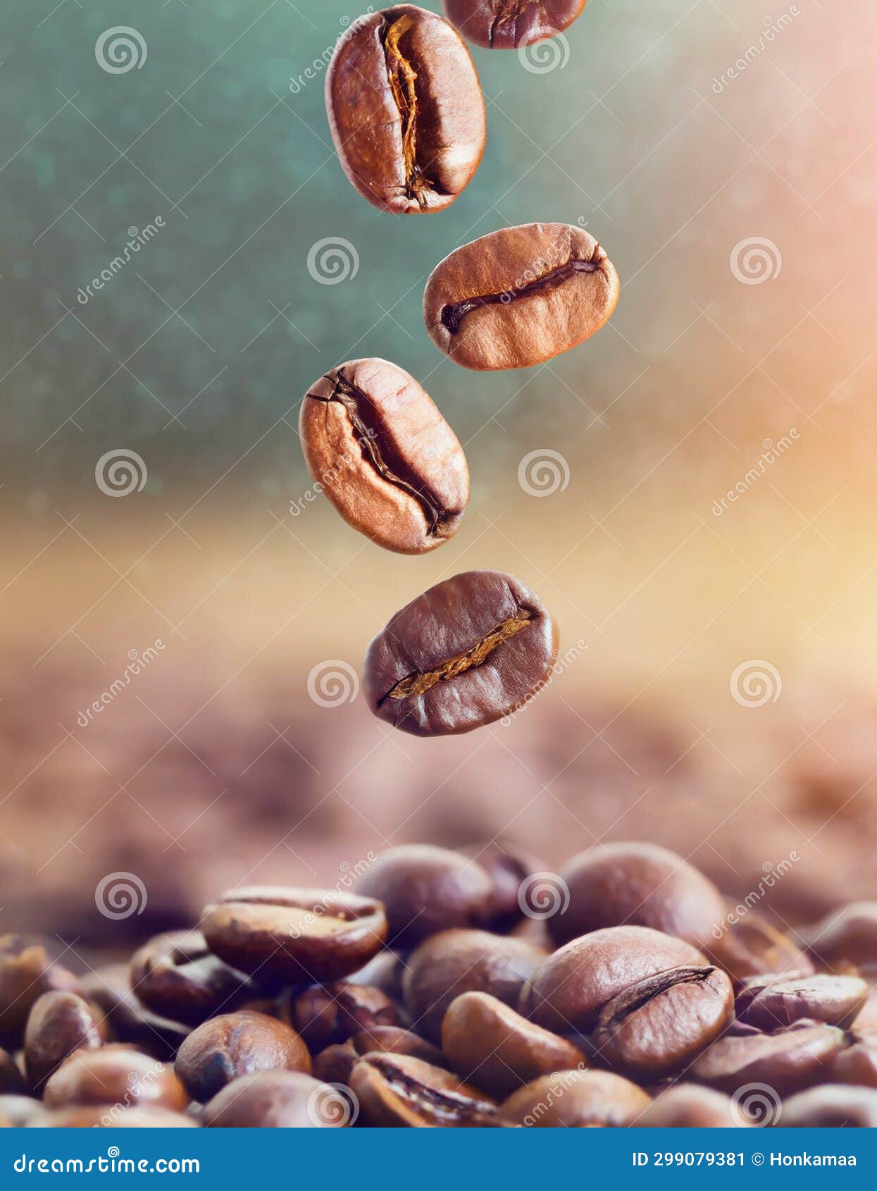 Coffee beans falling down stock illustration. Illustration of detail ...