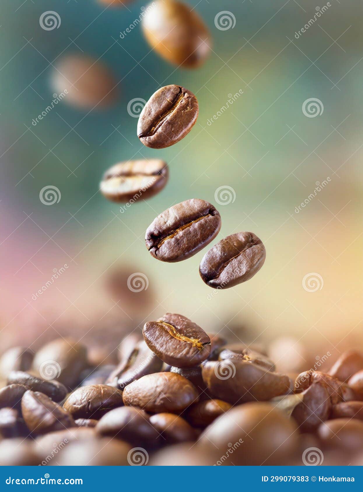 Coffee beans falling down stock illustration. Illustration of espresso ...