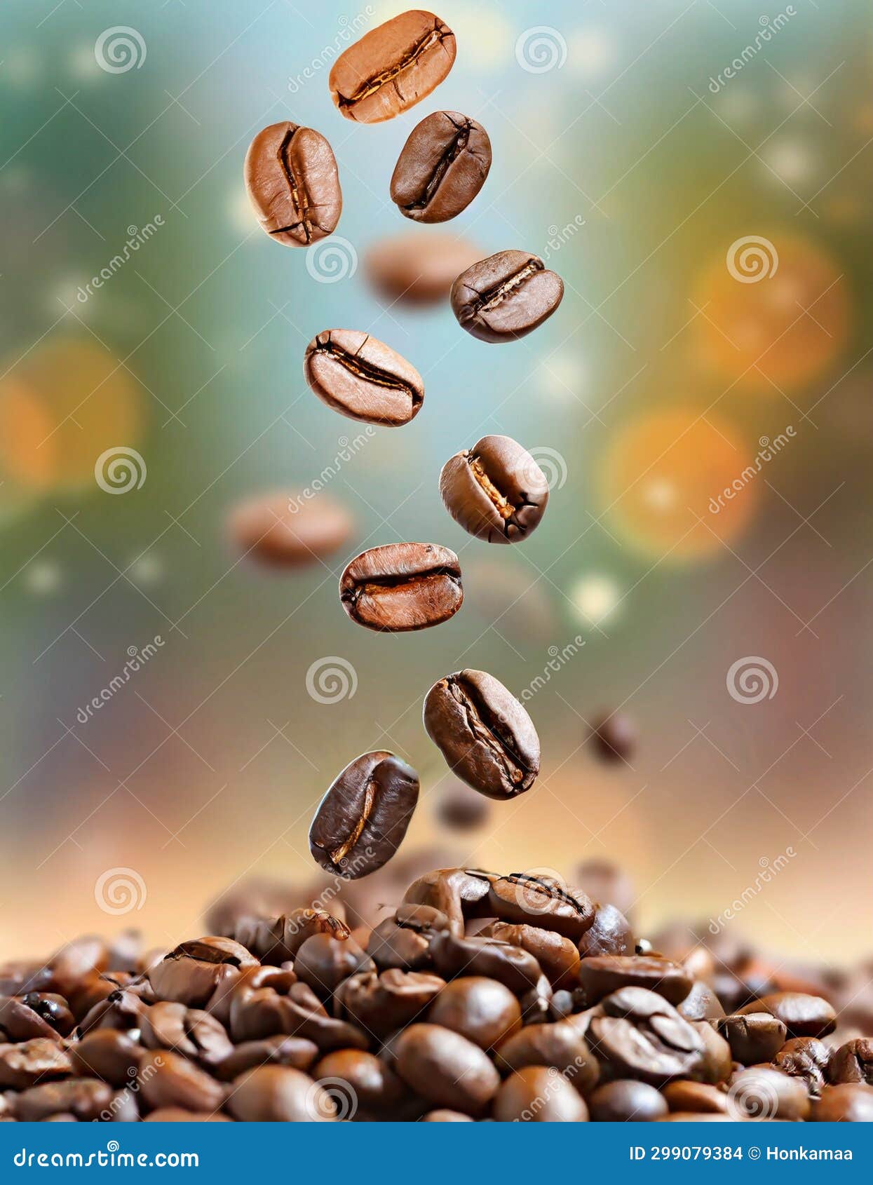 Coffee beans falling down stock illustration. Illustration of decaf ...