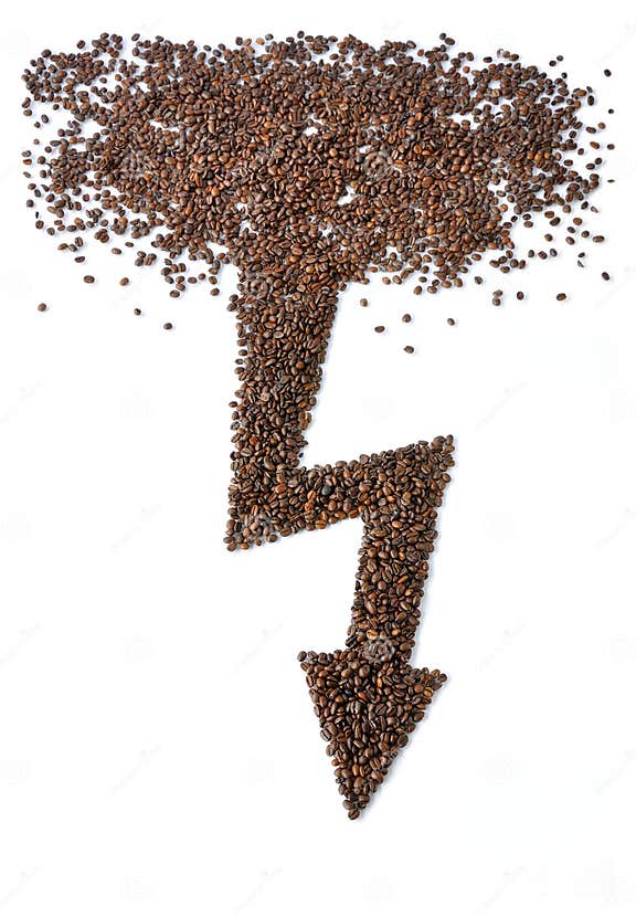 Coffee Beans with Flash Shape Stock Photo - Image of design, espresso ...