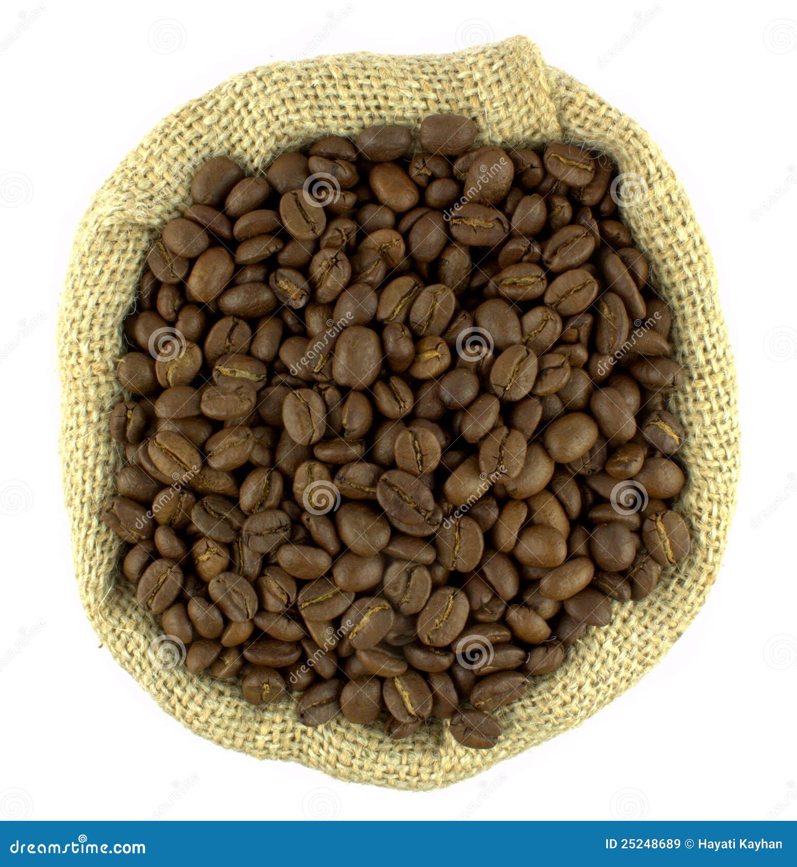 Coffee Beans in a Flax Sack a Top View Stock Image - Image of aroma ...