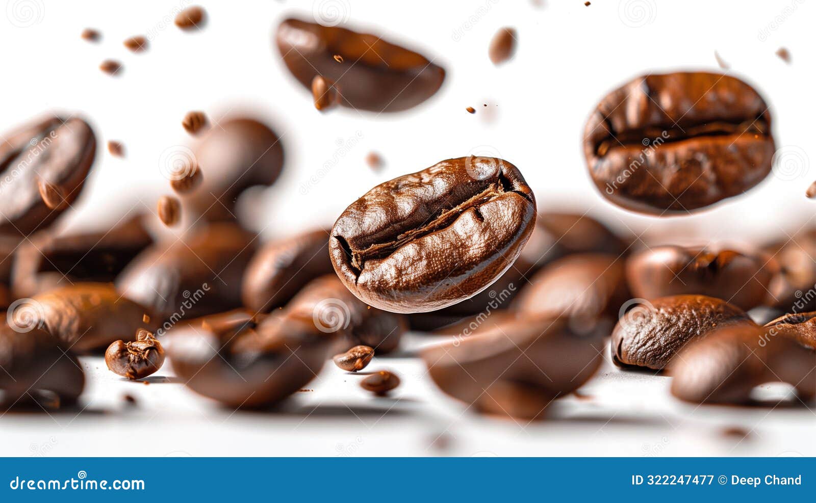 Coffee Beans Floating Isolated on White Stock Illustration ...