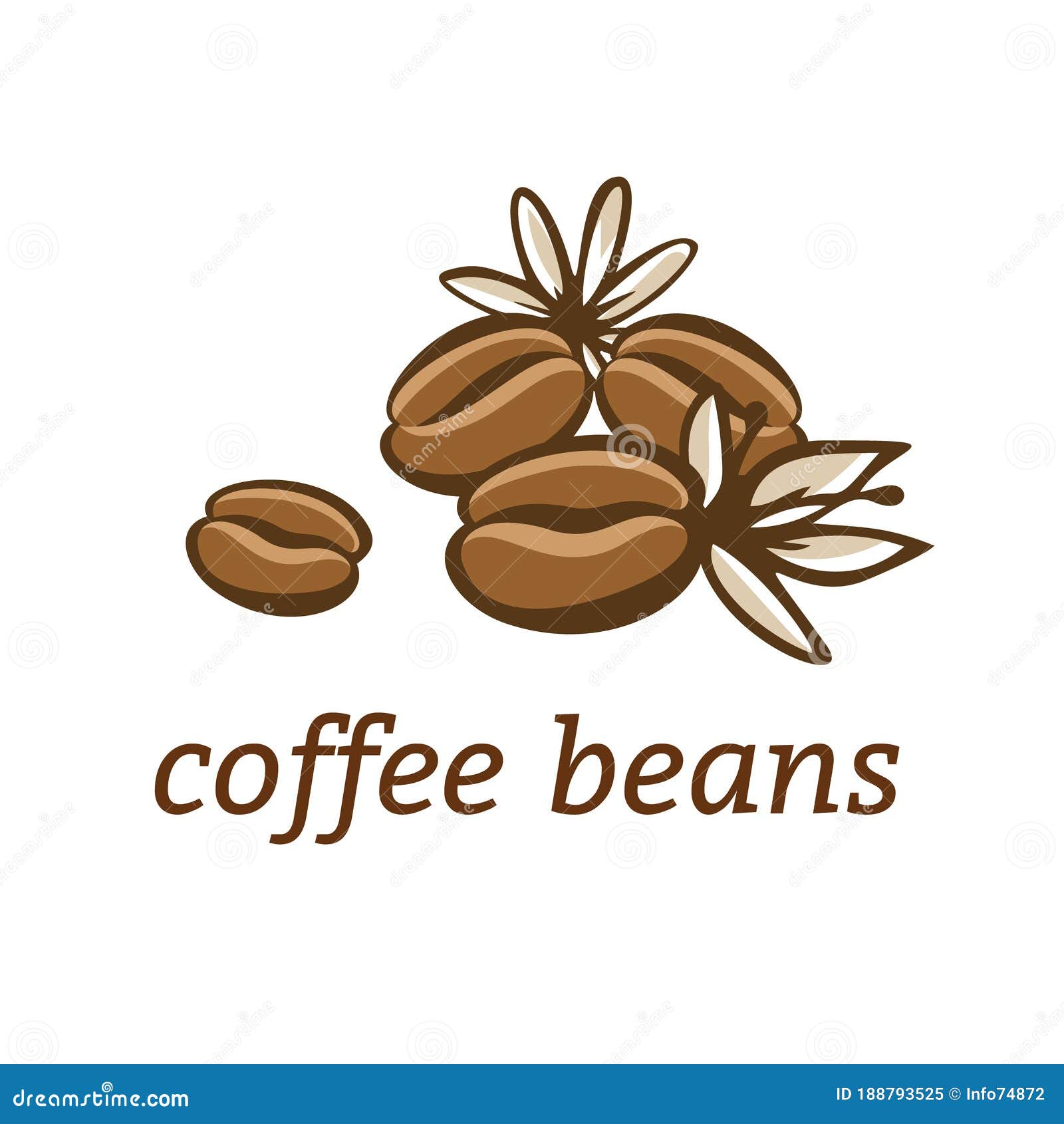 Coffee Beans and Flower. Vector Illustration Stock Vector ...