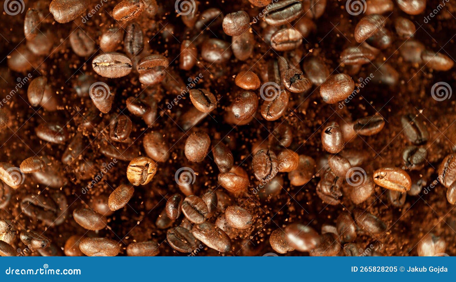 Coffee Beans Flying in the Air in Freeze Motion Stock Image - Image of ...