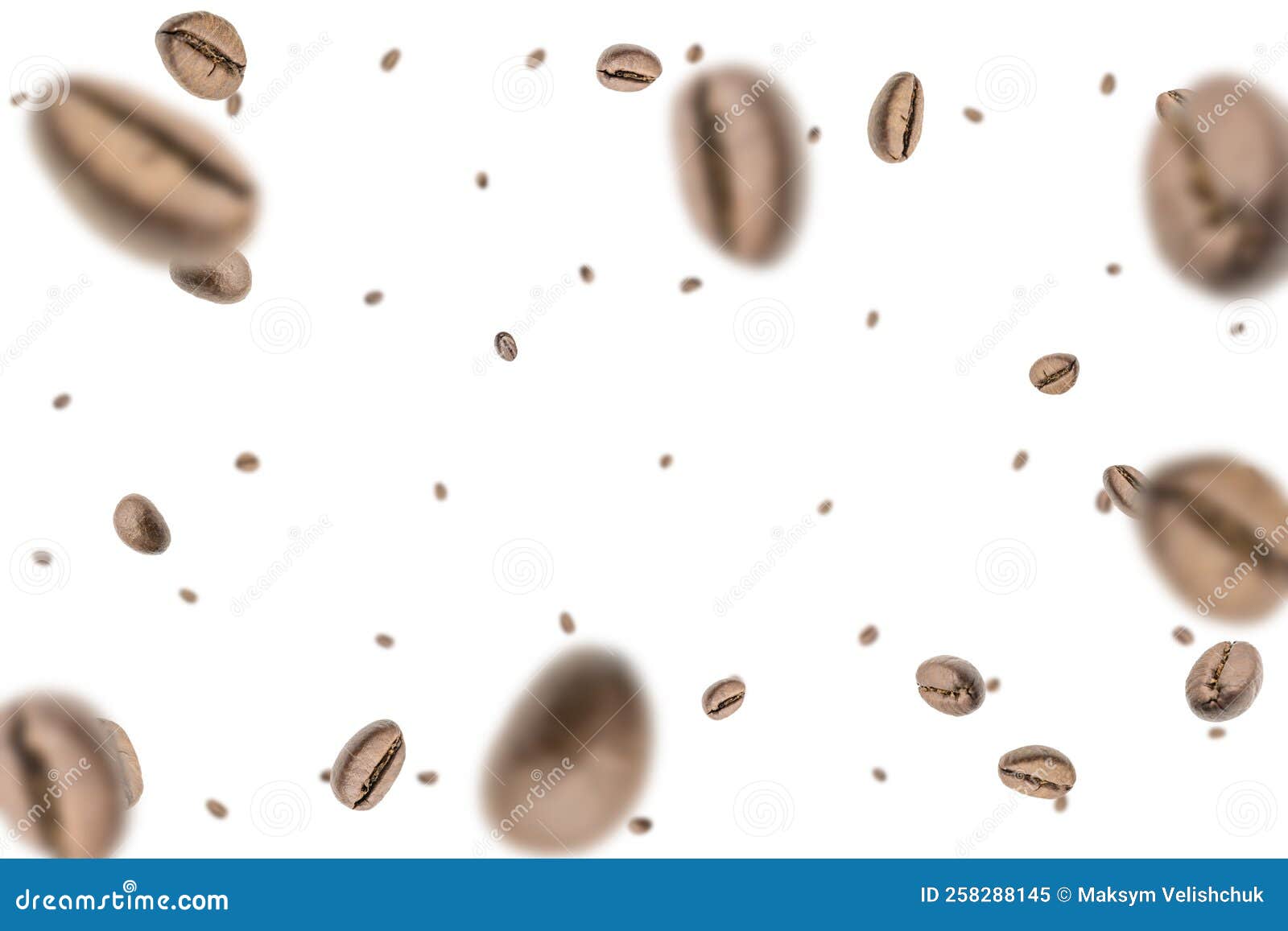 Coffee Beans Flying Background. Black Espresso Grain Falling on White ...