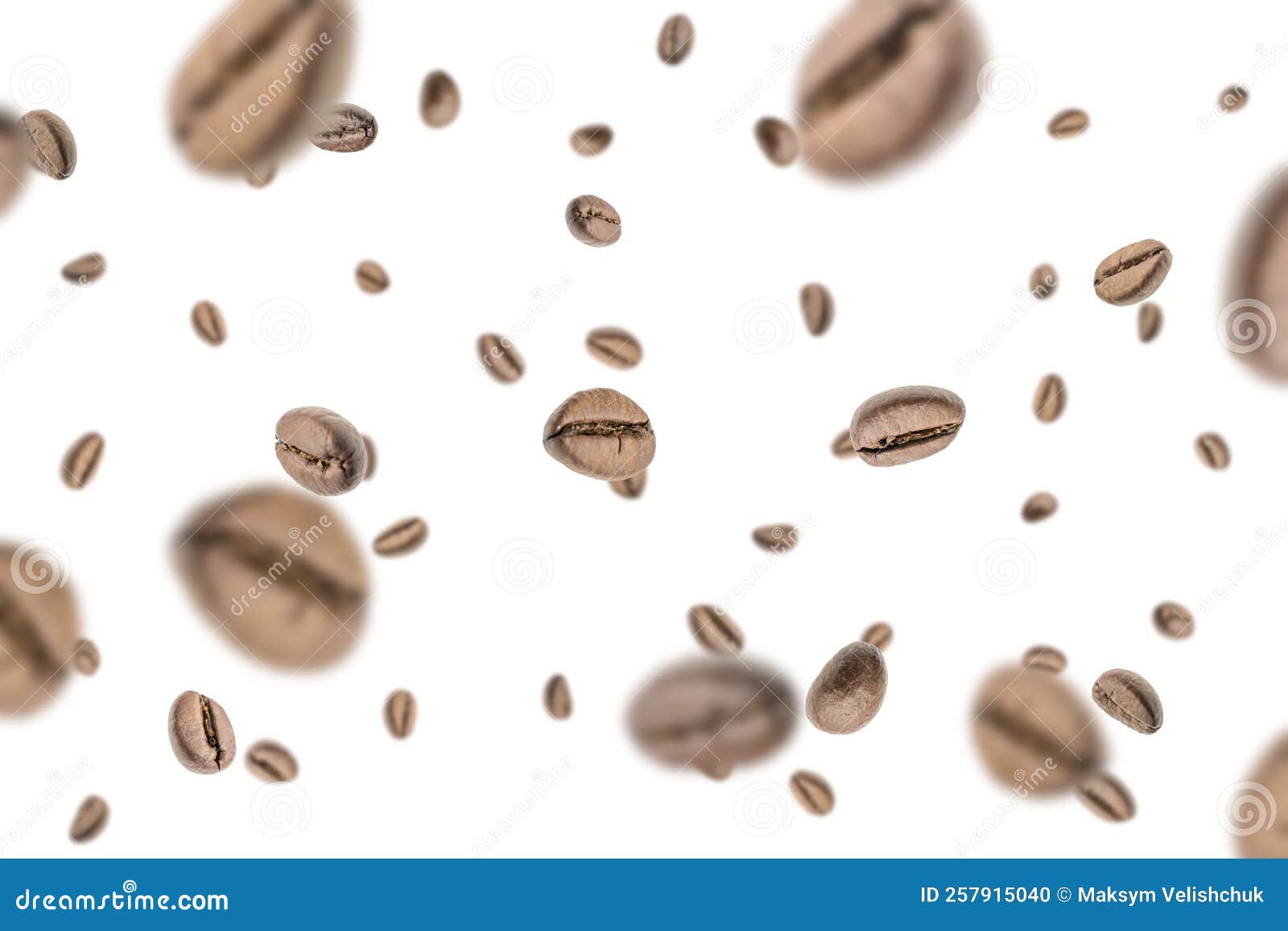 Coffee Beans Flying Background. Black Espresso Grain Falling on White ...