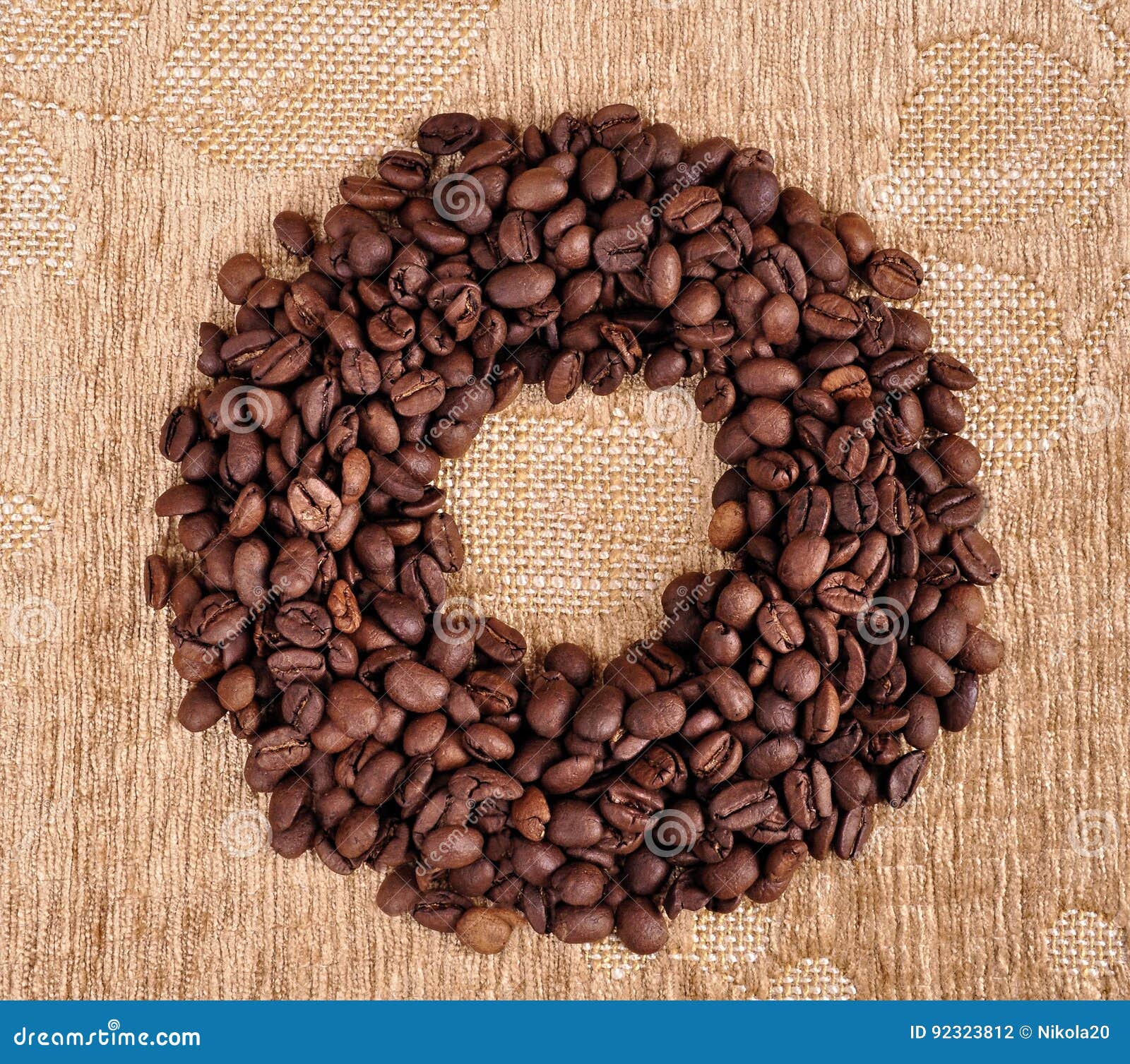 Coffee Beans Forming Circle Shape on Abstract Background Stock Photo ...