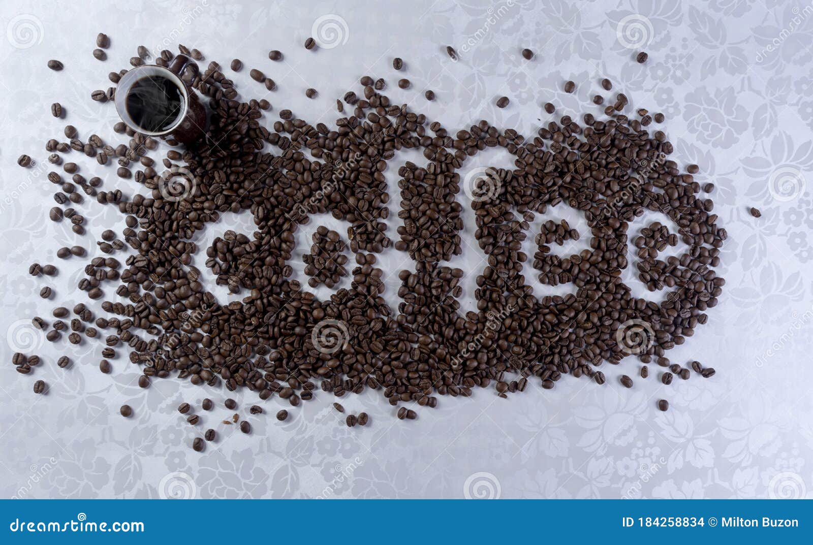 Coffee Beans Forming the Word Coffee on a White Background Stock Photo ...