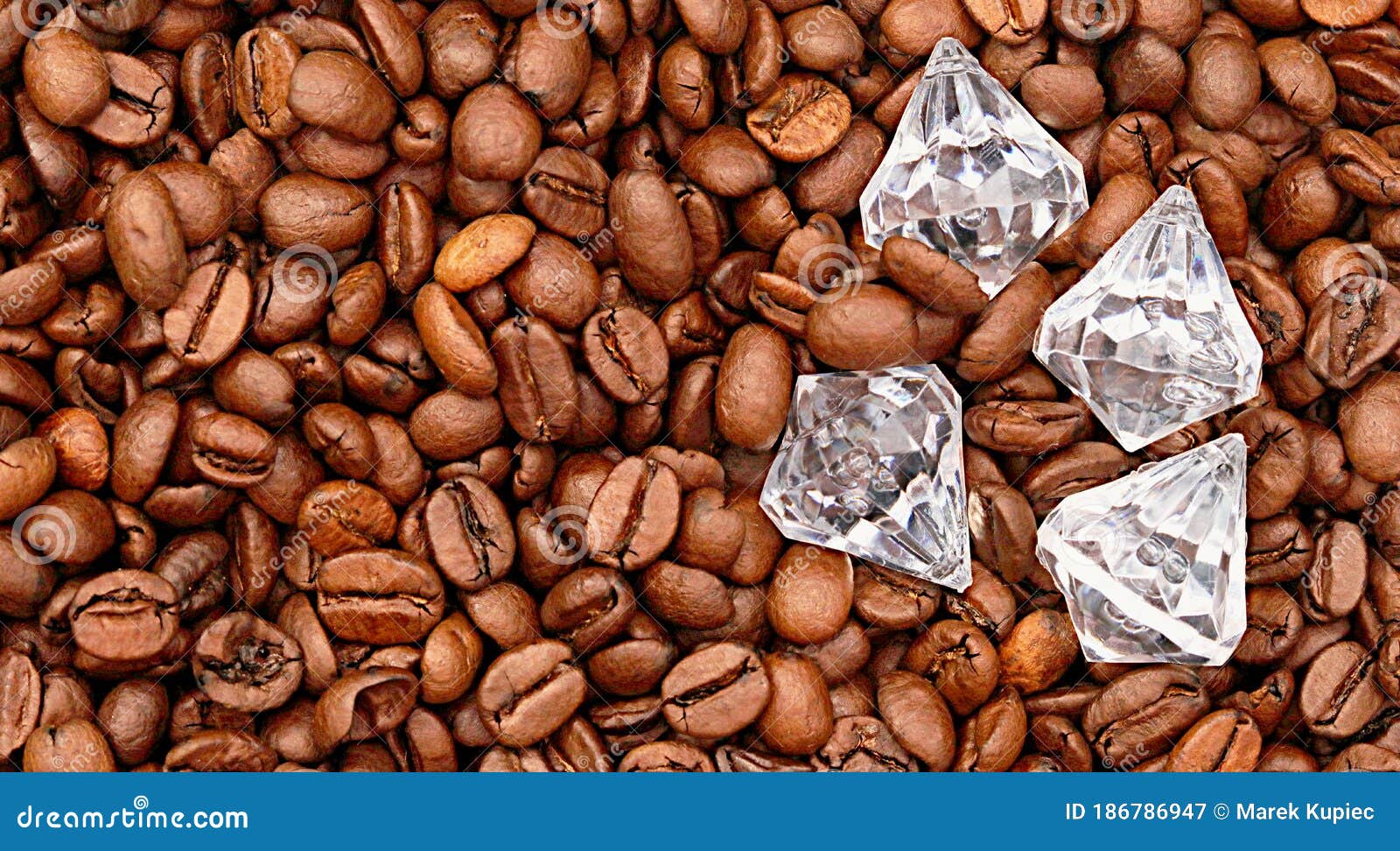 Coffee beans with diamonds stock image. Image of diamondsn - 186786947