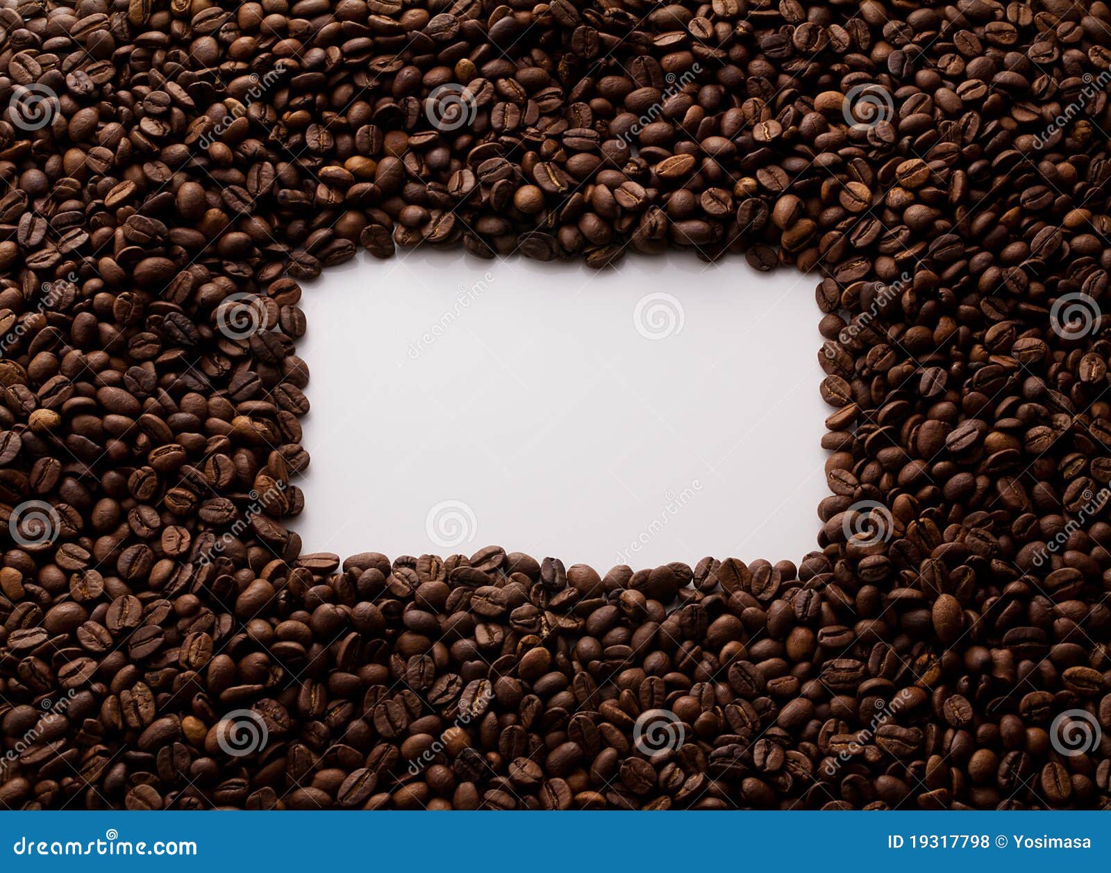 Coffee beans frame stock photo. Image of hang, morning - 19317798
