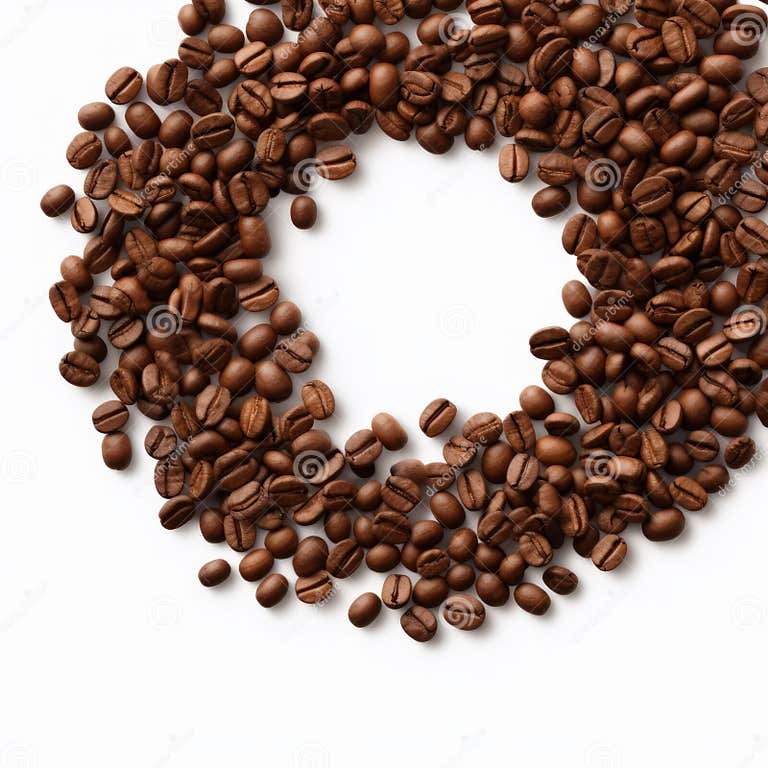 Coffee Beans Frame on a Transparent Background, Cutout Stock Photo ...