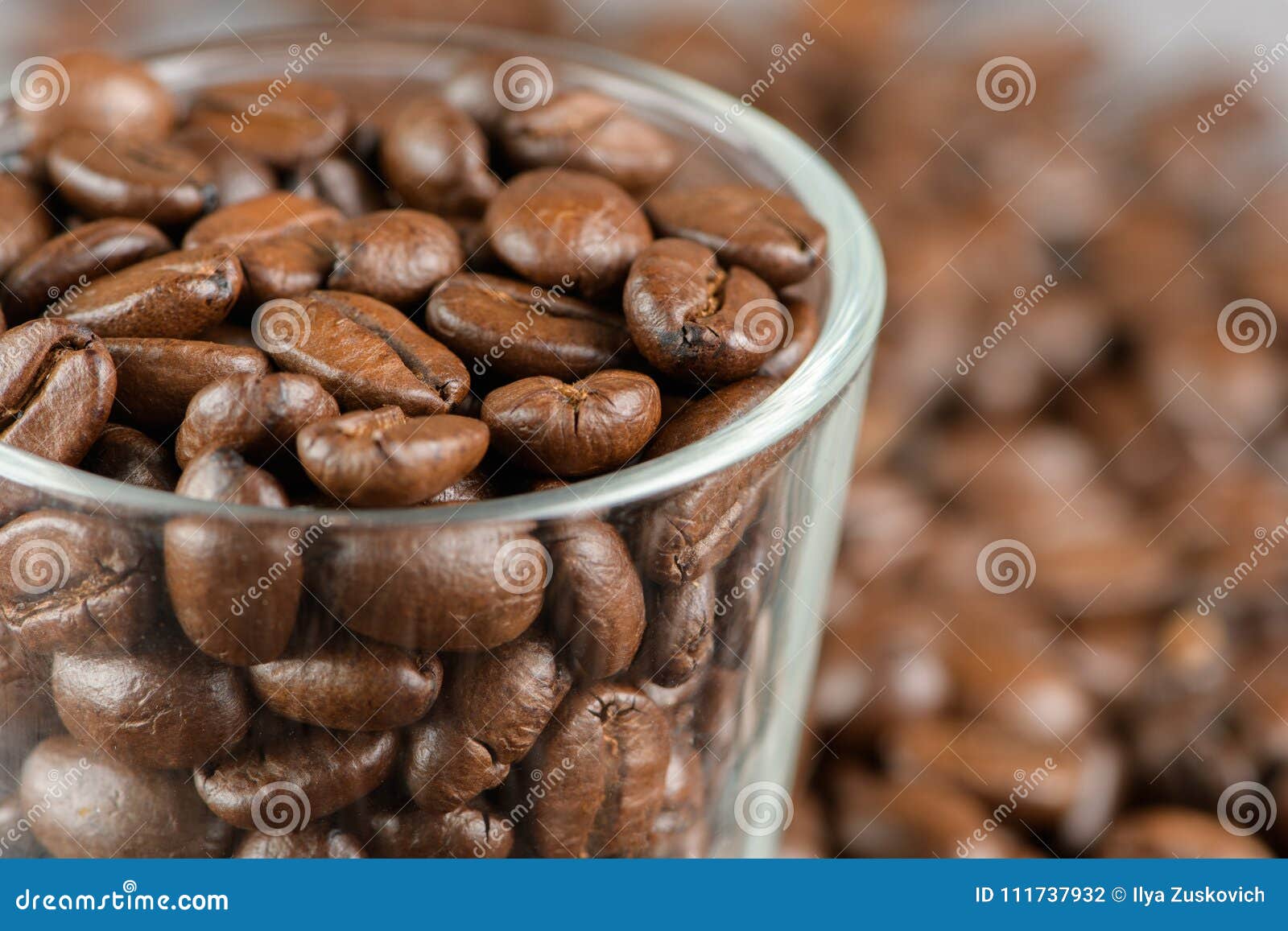 Coffee Beans in a glass stock photo. Image of groupn - 111737932