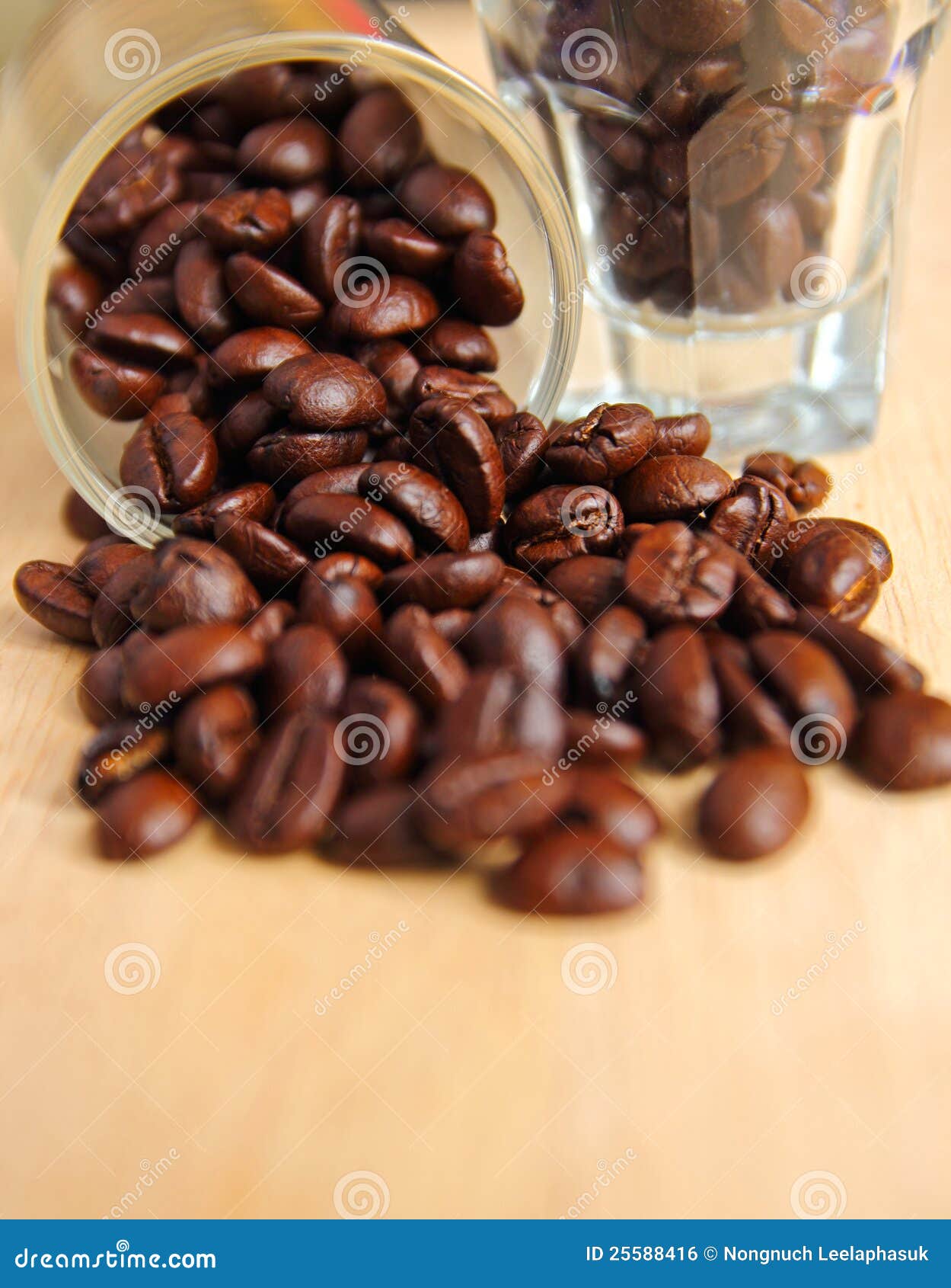 Coffee beans in glasses stock photo. Image of color, beverage - 25588416